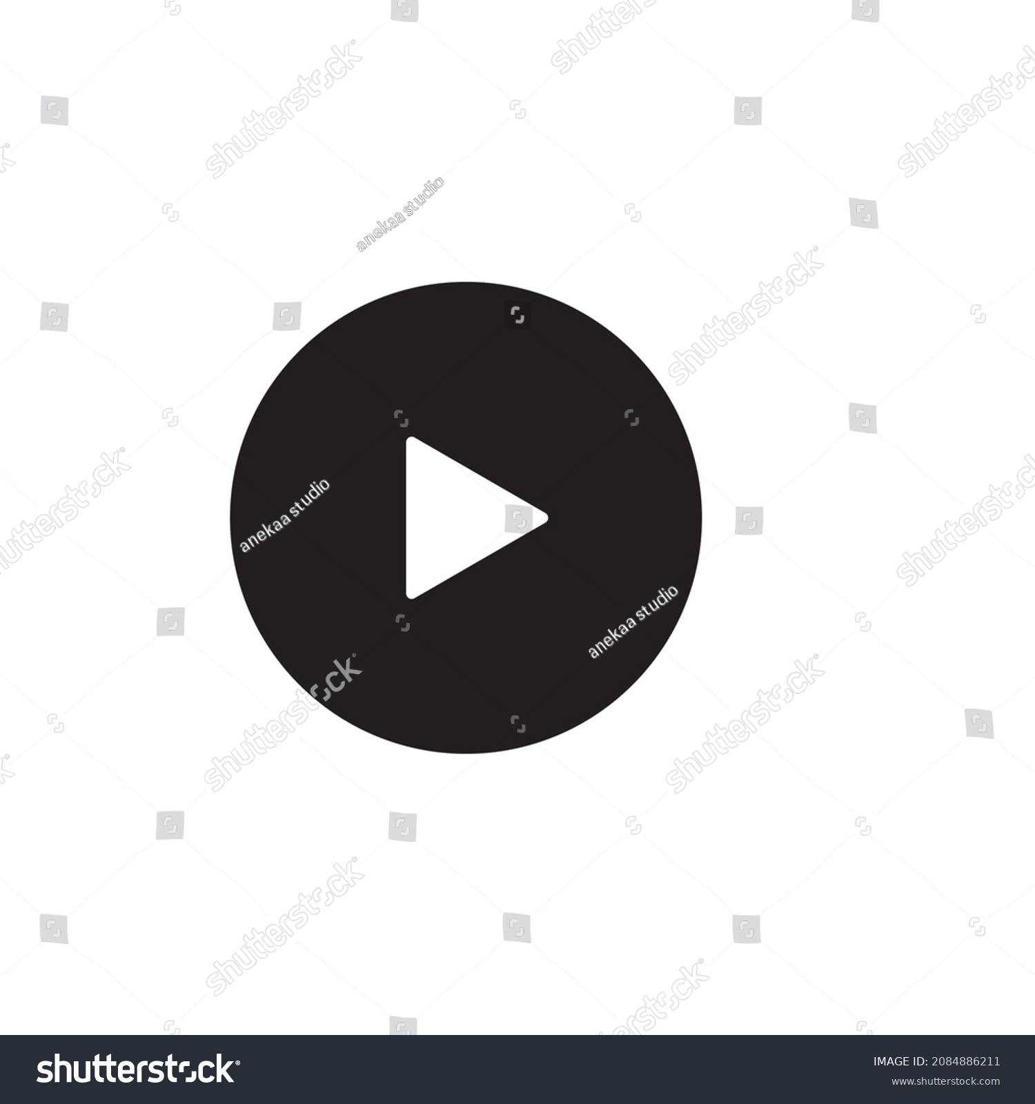 Play Button Black Color Stock Vector (Royalty Free) 2084886211 ...