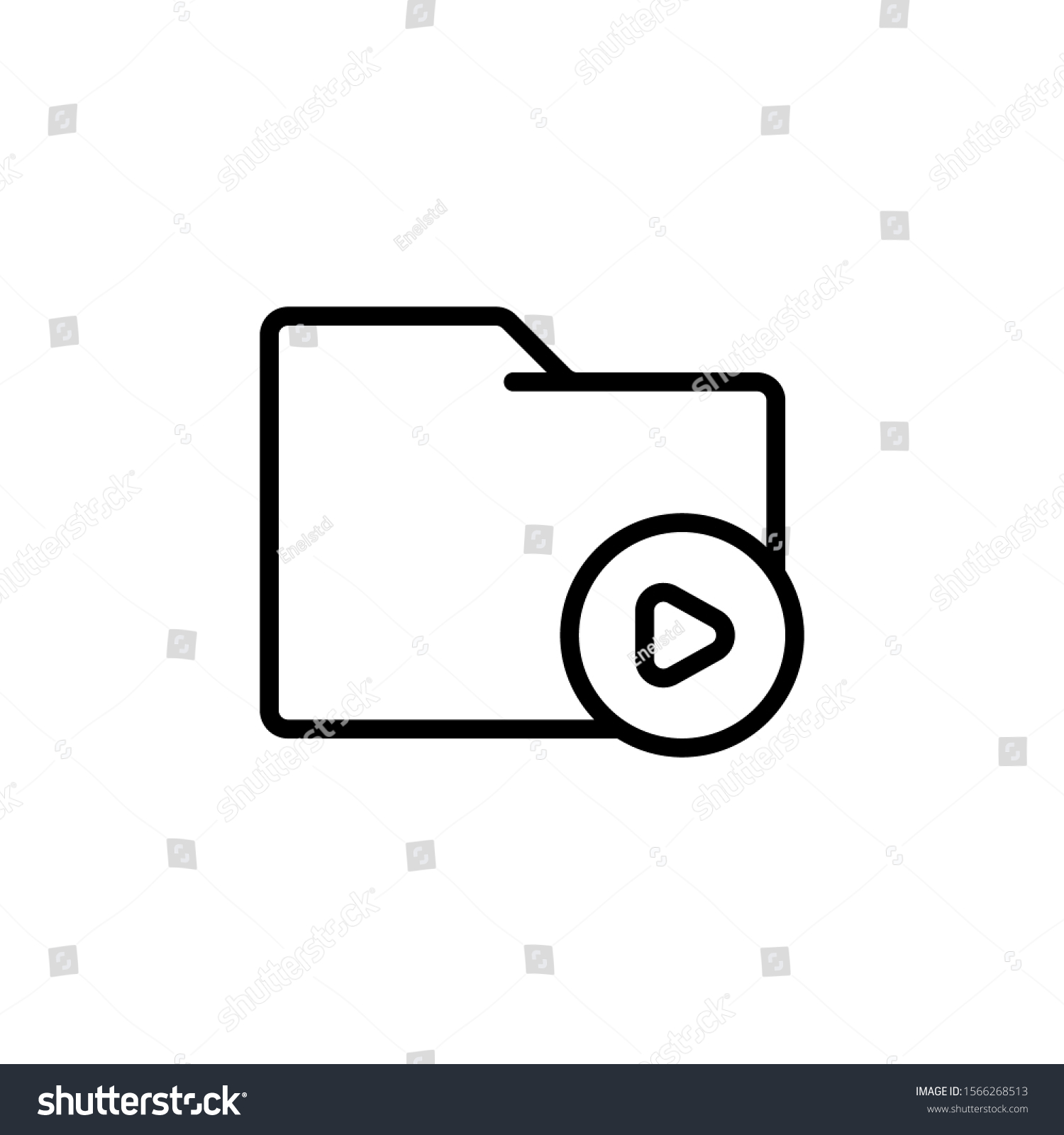 Play Folder Icon Outline Style Vector Stock Vector (Royalty Free ...