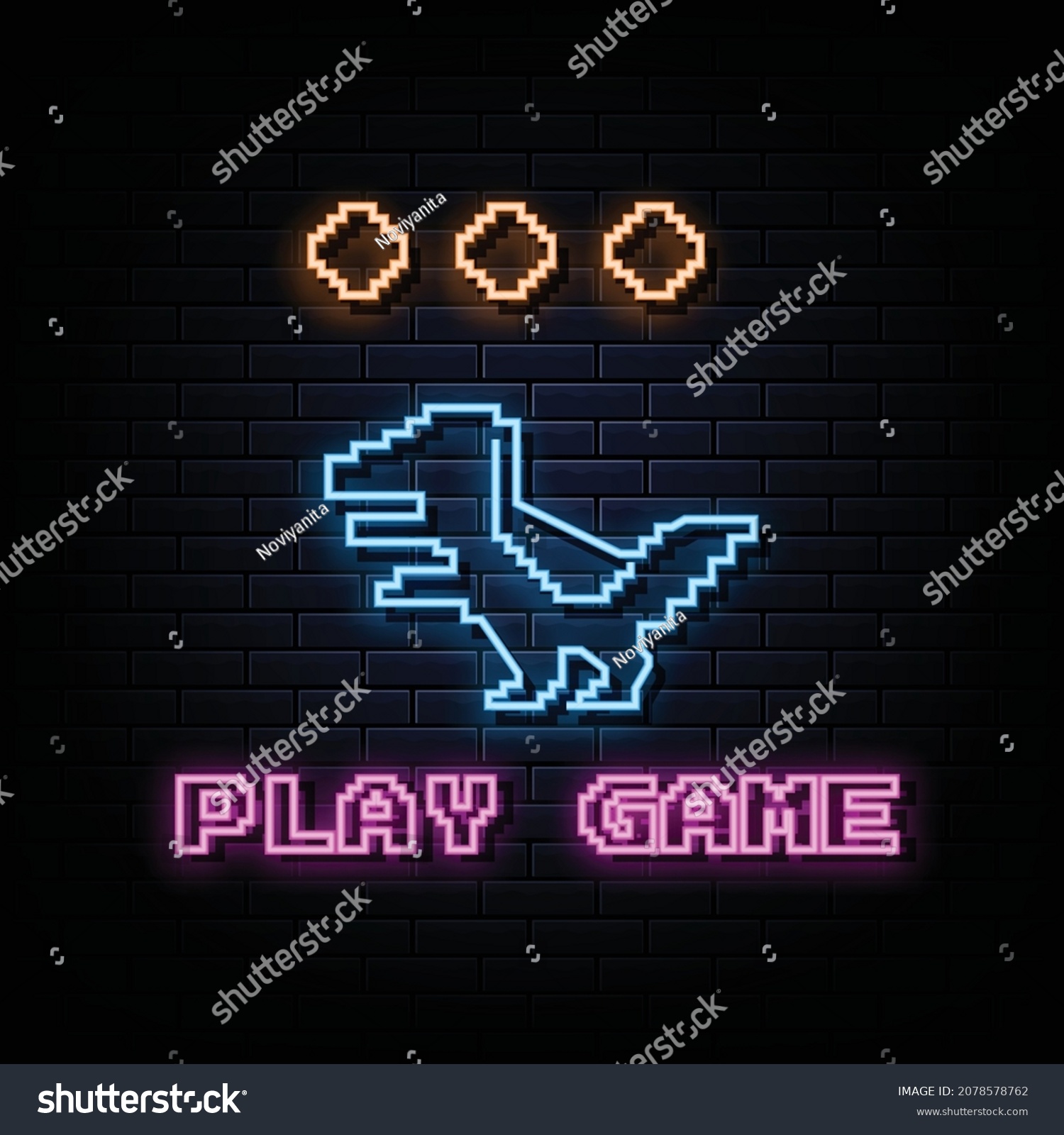 Play Game Neon Signs Vector Stock Vector (Royalty Free) 2078578762 ...