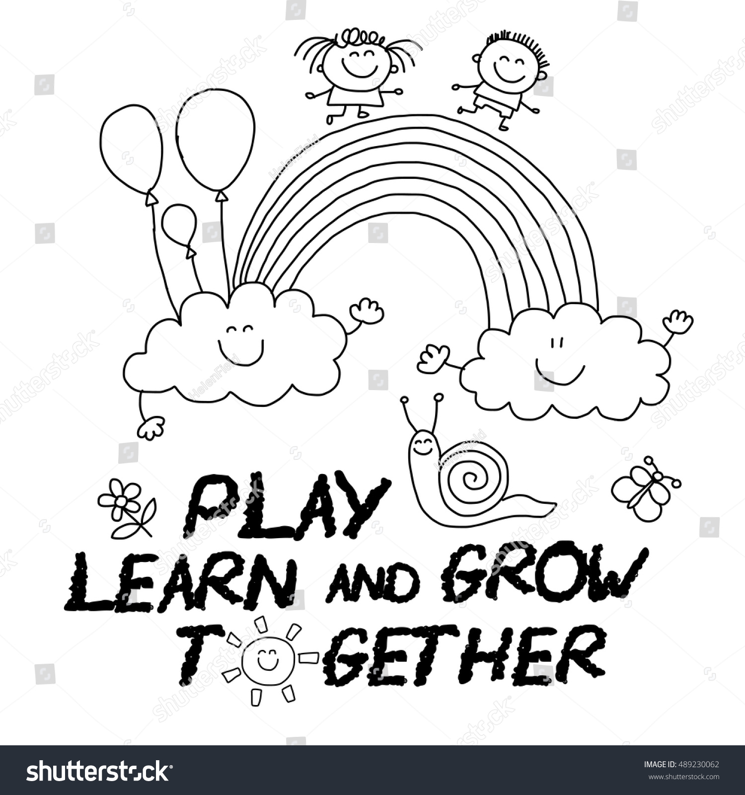 Play Learn Grow Together Vector Image: เวกเตอร์สต็อก (ปลอดค่าลิขสิทธิ์ ...
