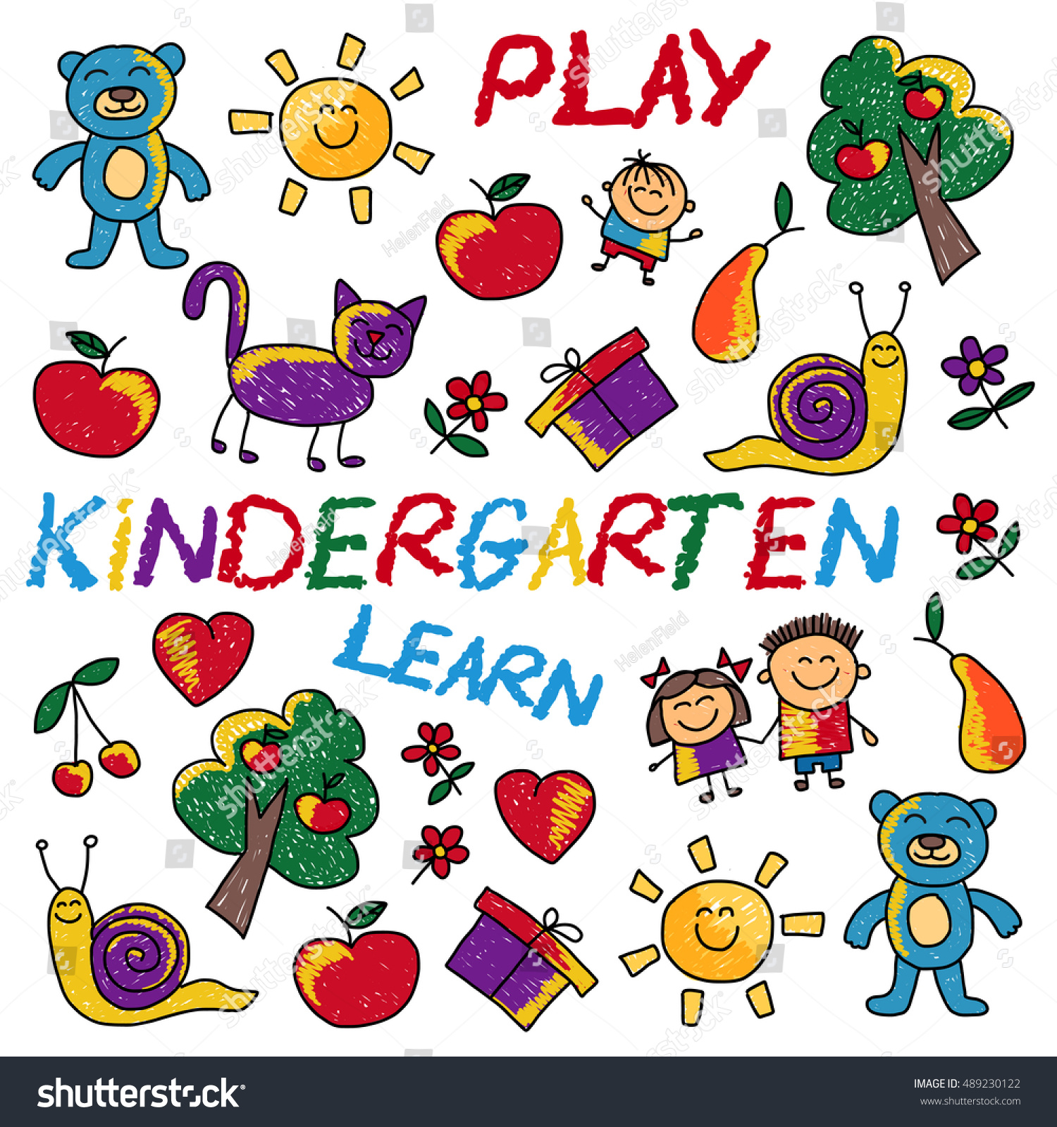 Play Learn Grow Together Vector Image Stock Vector (Royalty Free) 489230122