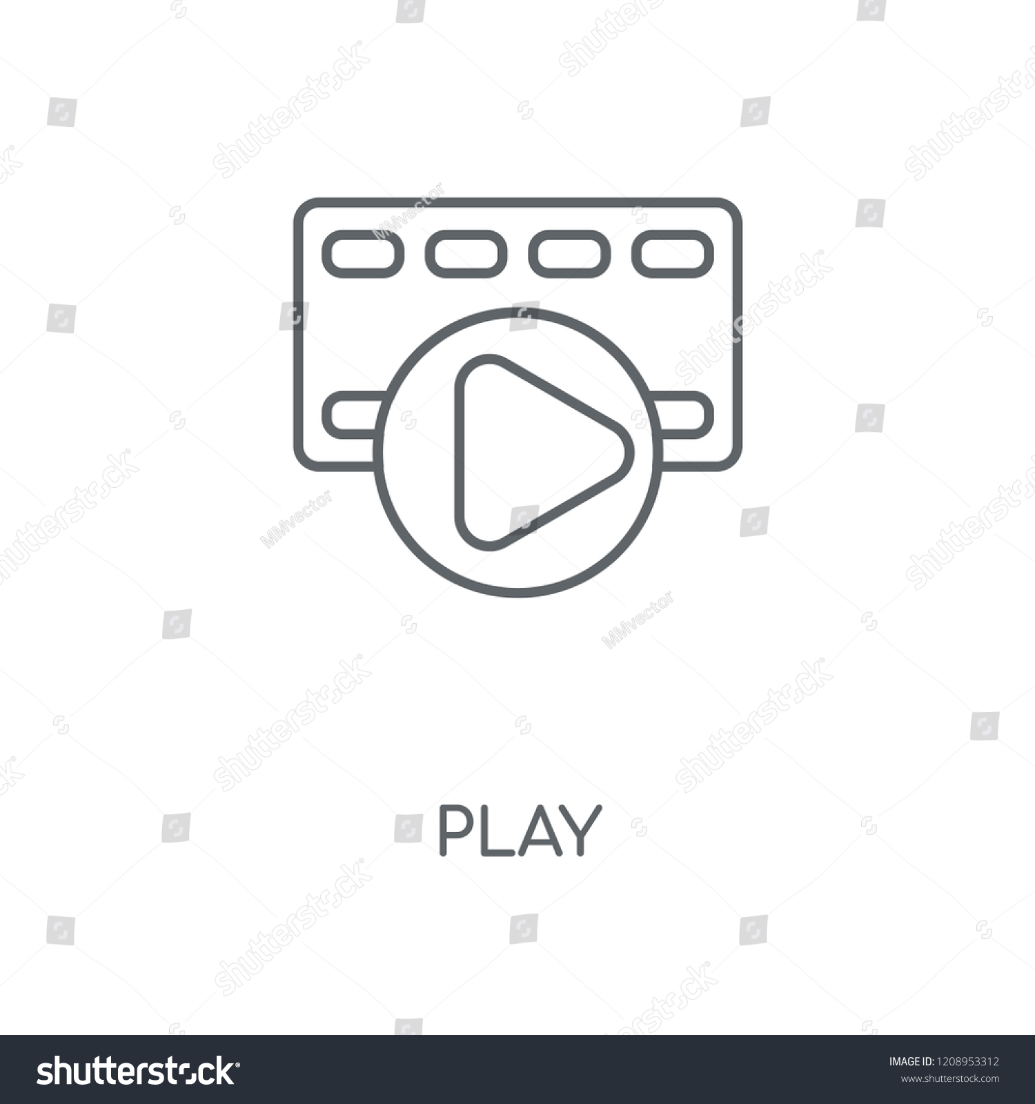 Play Linear Icon Play Concept Stroke Stock Vector (Royalty Free ...