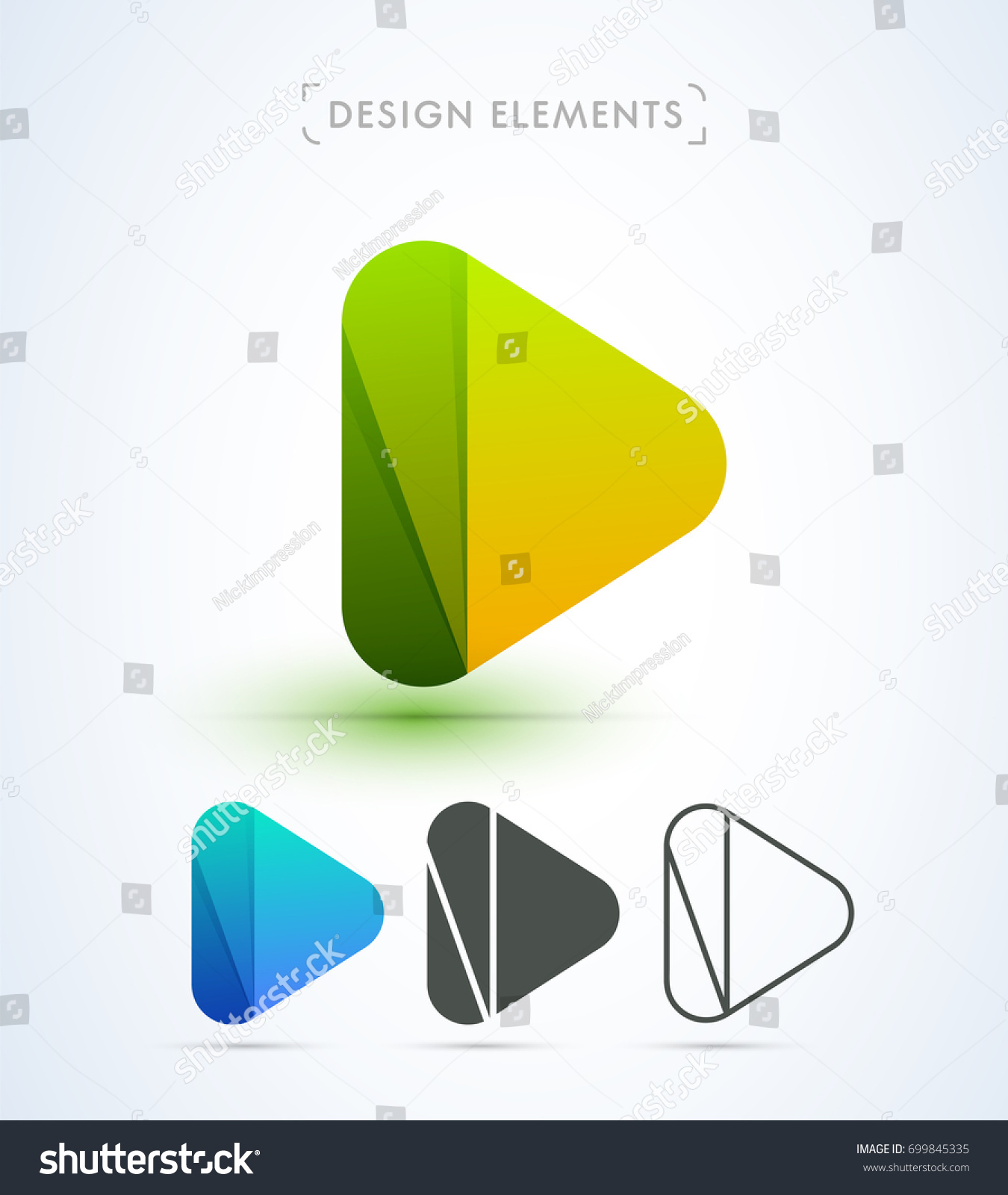 Play Logo Icon Material Design Style Stock Vector (Royalty Free) 699845335