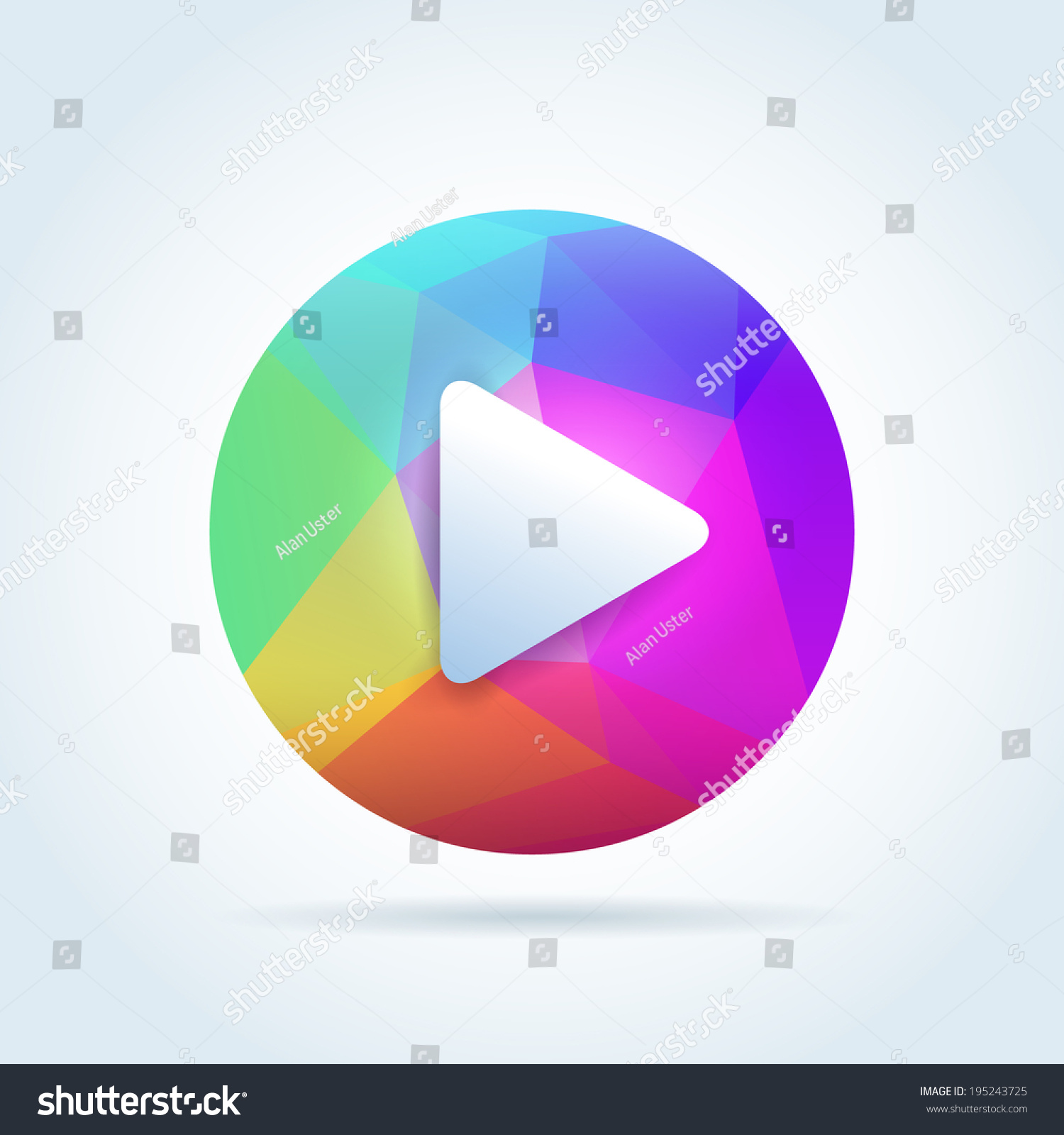 Play Media Button Icon Triangle Abstract Stock Vector (Royalty Free ...