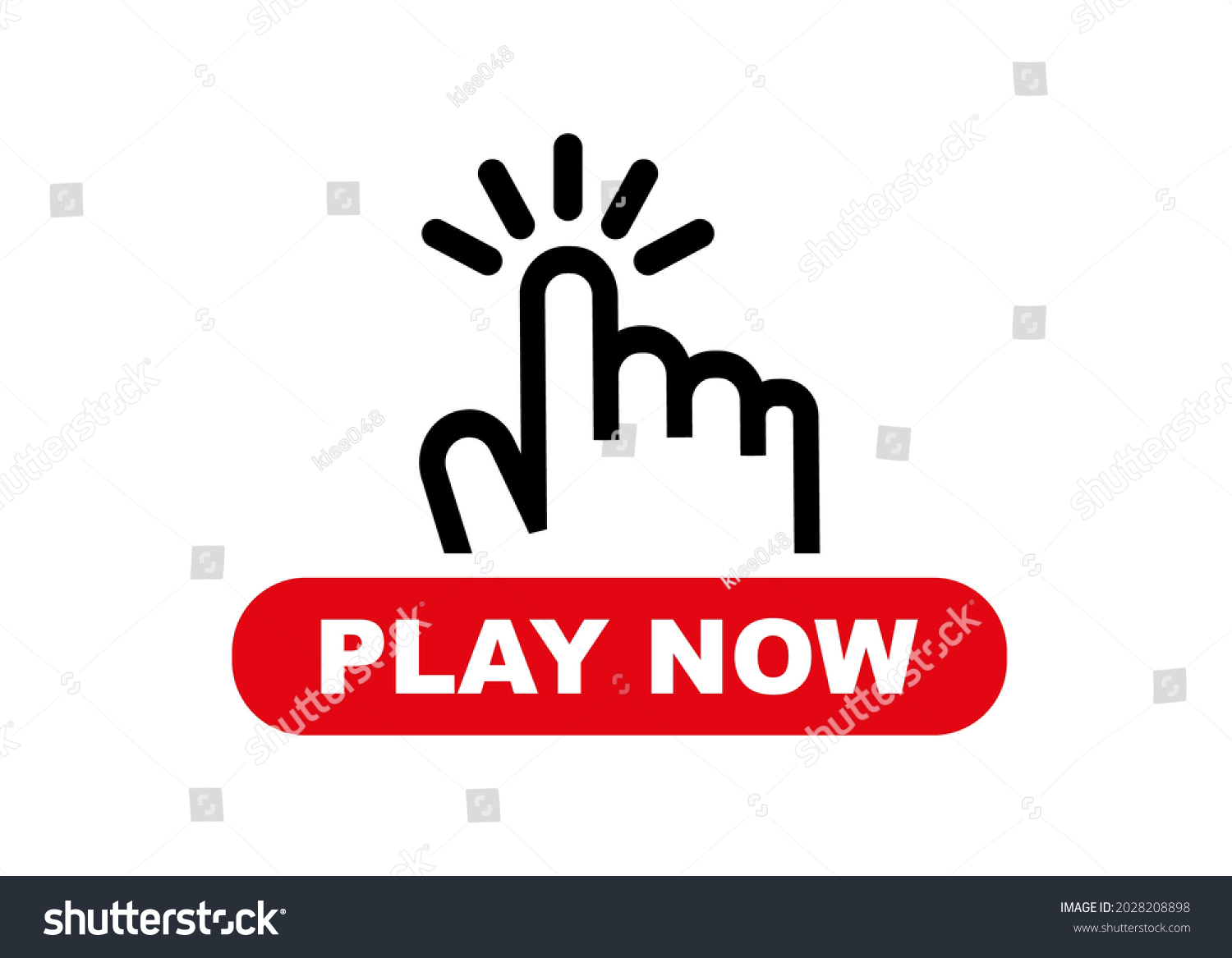 Play Now Button On White Background Stock Vector (Royalty Free ...