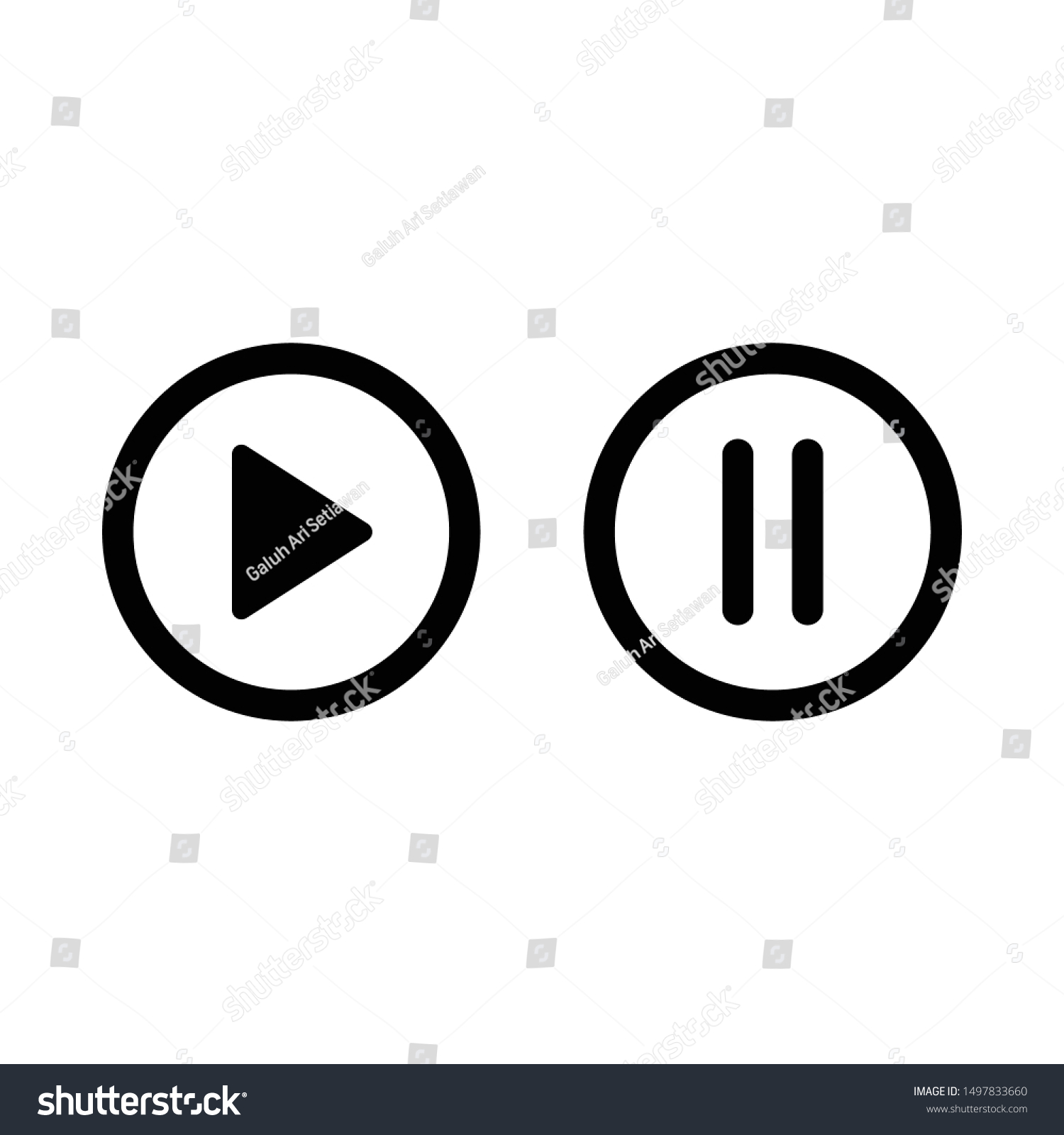 Play Pause Button Icon Vector Symbol: เวกเตอร์สต็อก (ปลอดค่าลิขสิทธิ์ ...