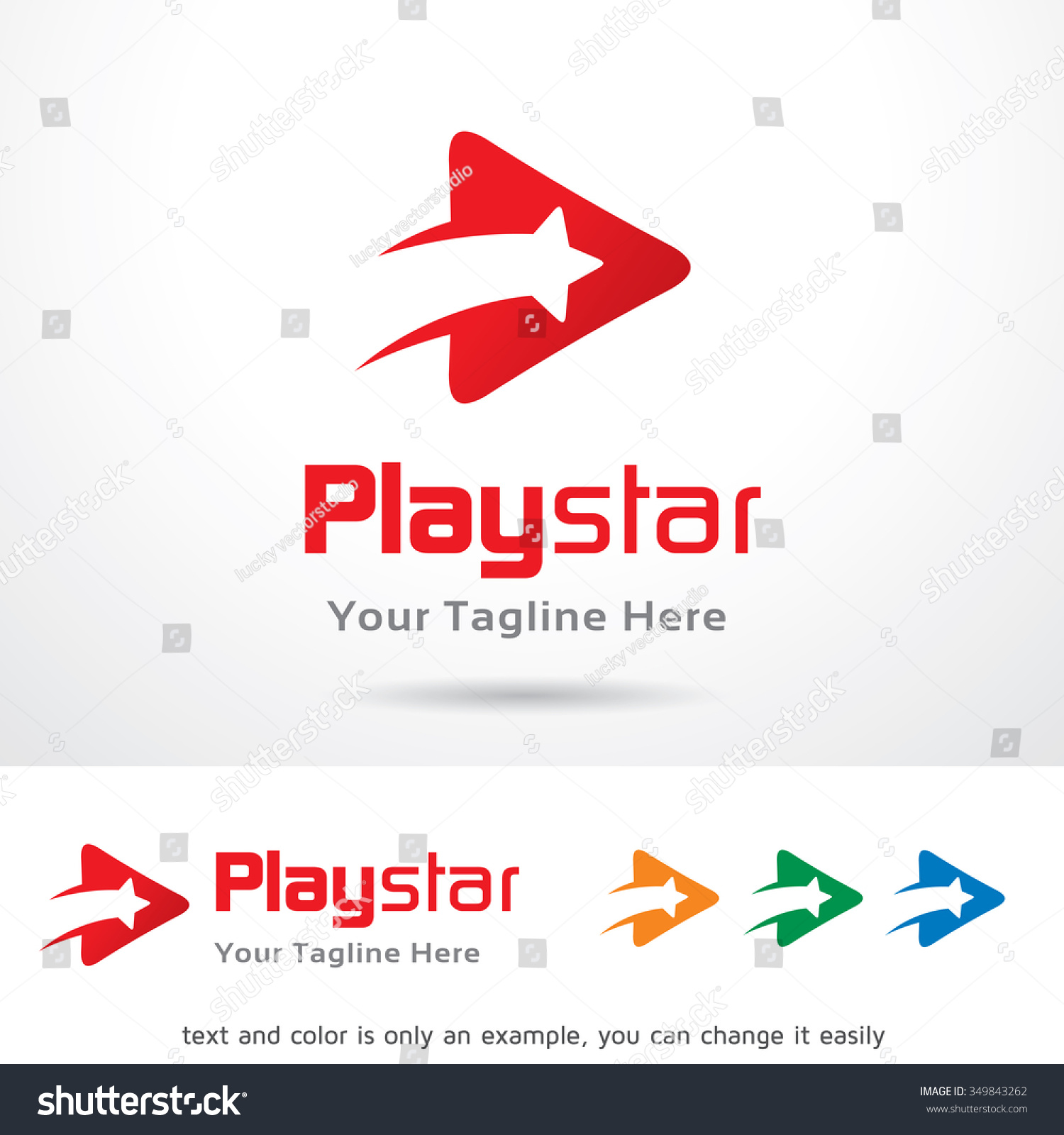 Play Star Logo Template Design Vector Stock Vector (Royalty Free) 349843262