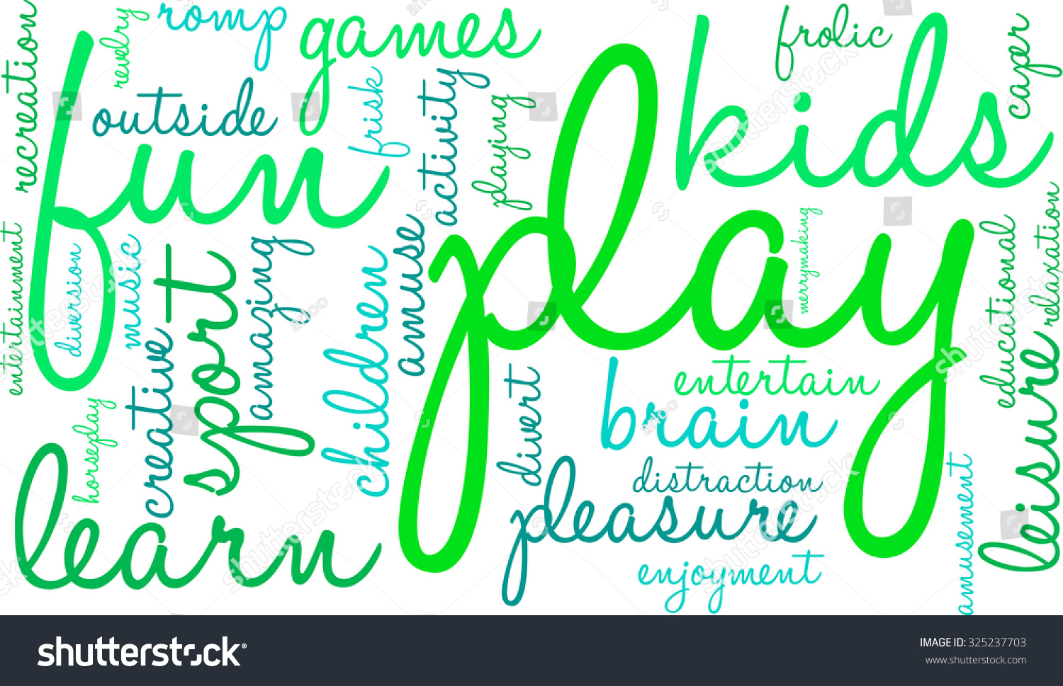 Play Word Cloud On White Background Stock Vector (Royalty Free ...