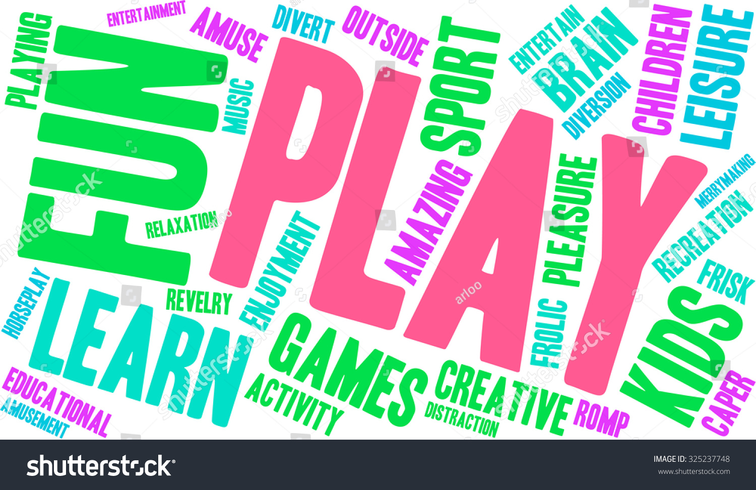 Play Word Cloud On White Background Stock Vector (Royalty Free ...