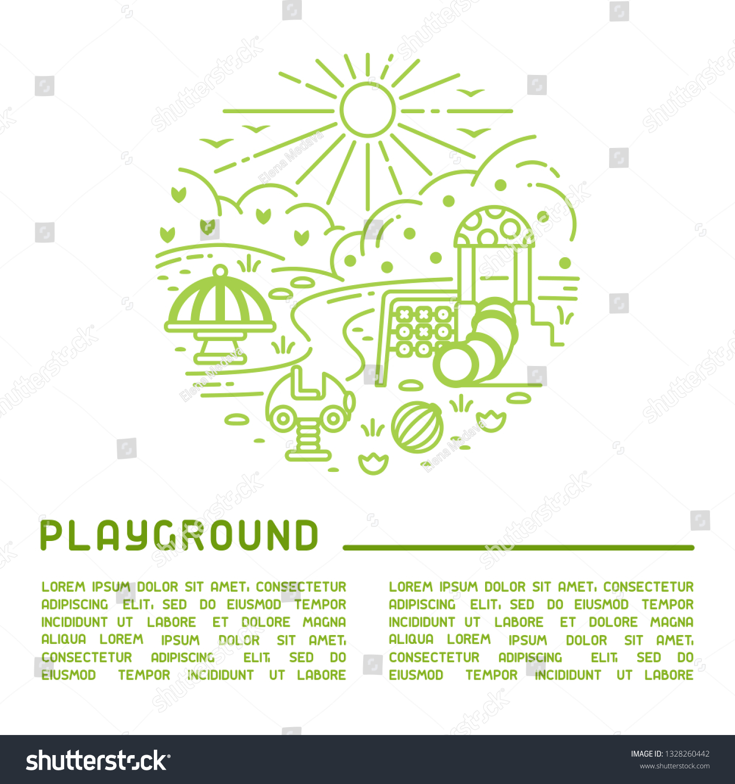 Playground Round Concept Linear Elements Sample Stock Vector (Royalty ...