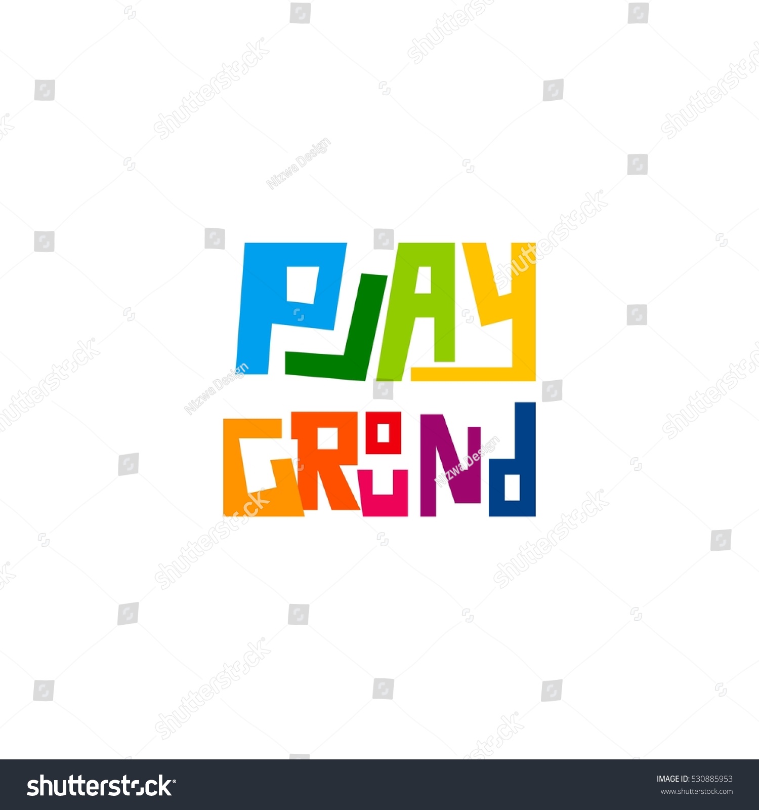 Playground Wordmark Vector Logo Design Element Stock Vector (Royalty ...