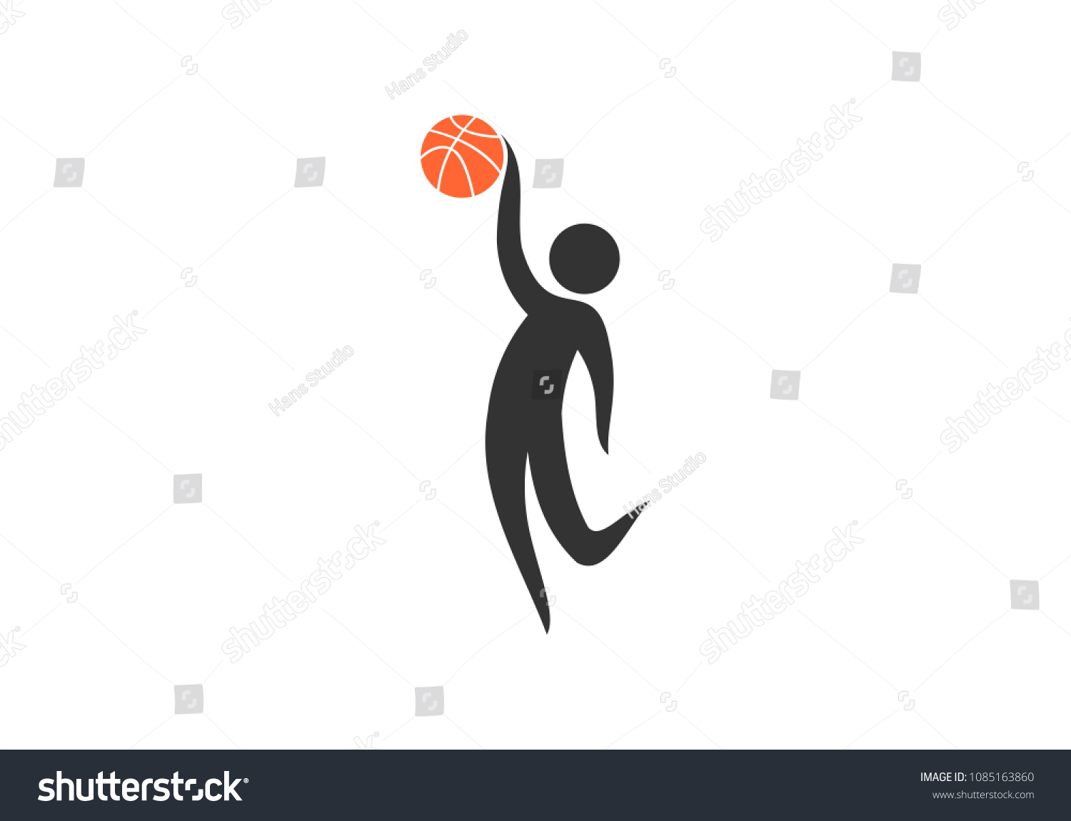 Playing Basketball Logo Stock Vector (Royalty Free) 1085163860 ...