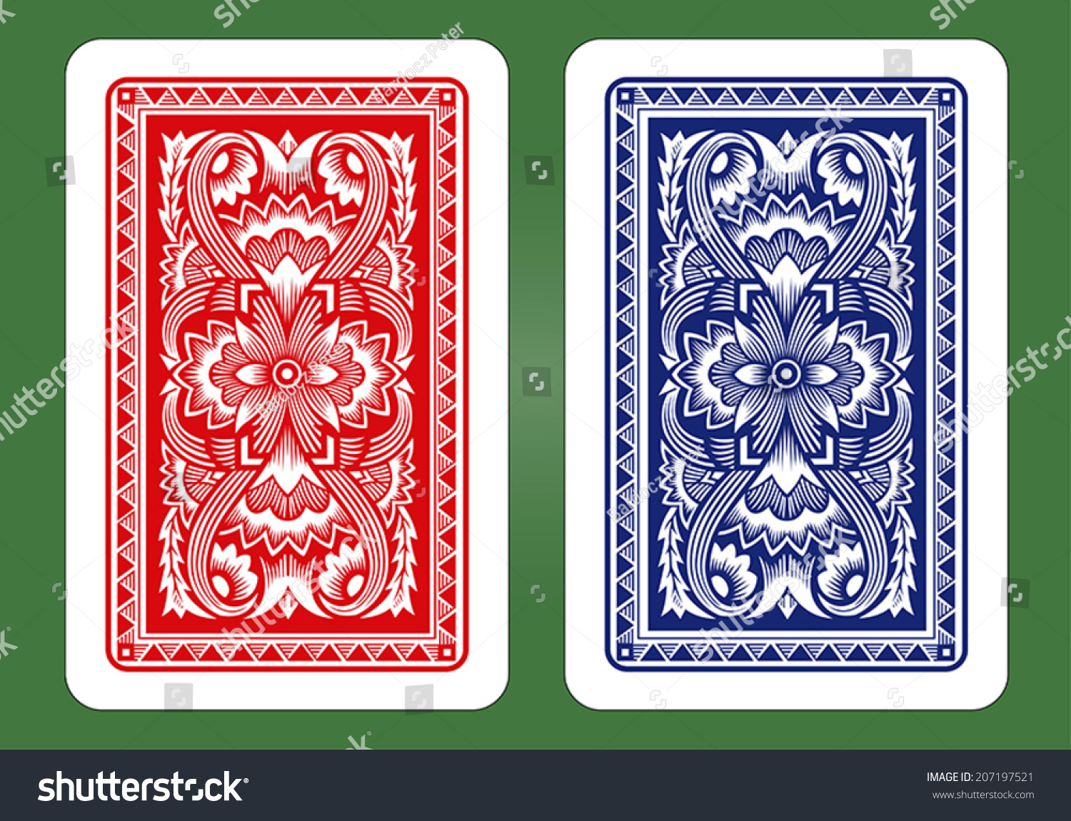 Playing Card Back Designs Stock Vector (Royalty Free) 207197521 ...