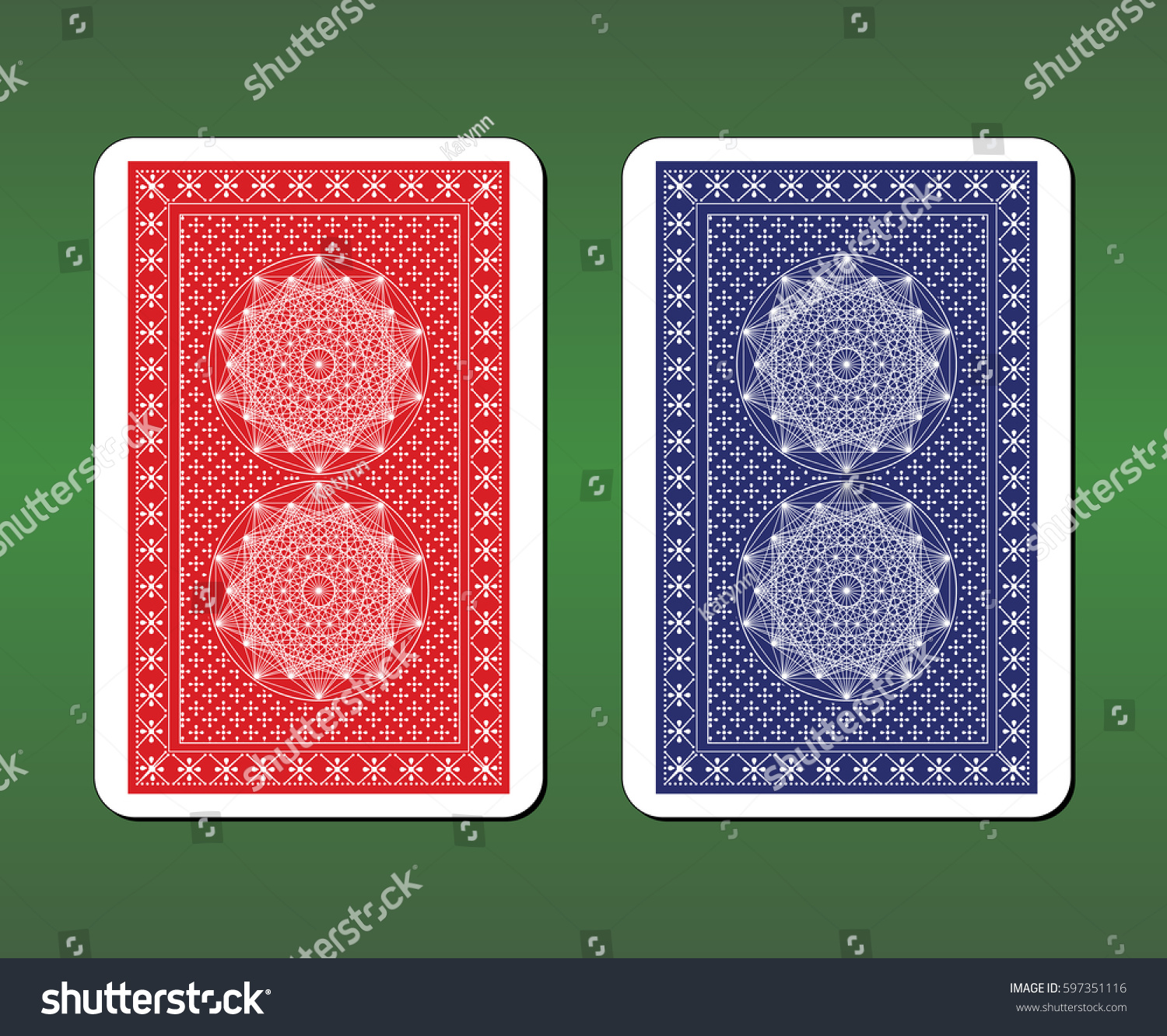 Playing Card Back Designs Stock Vector (Royalty Free) 597351116 ...
