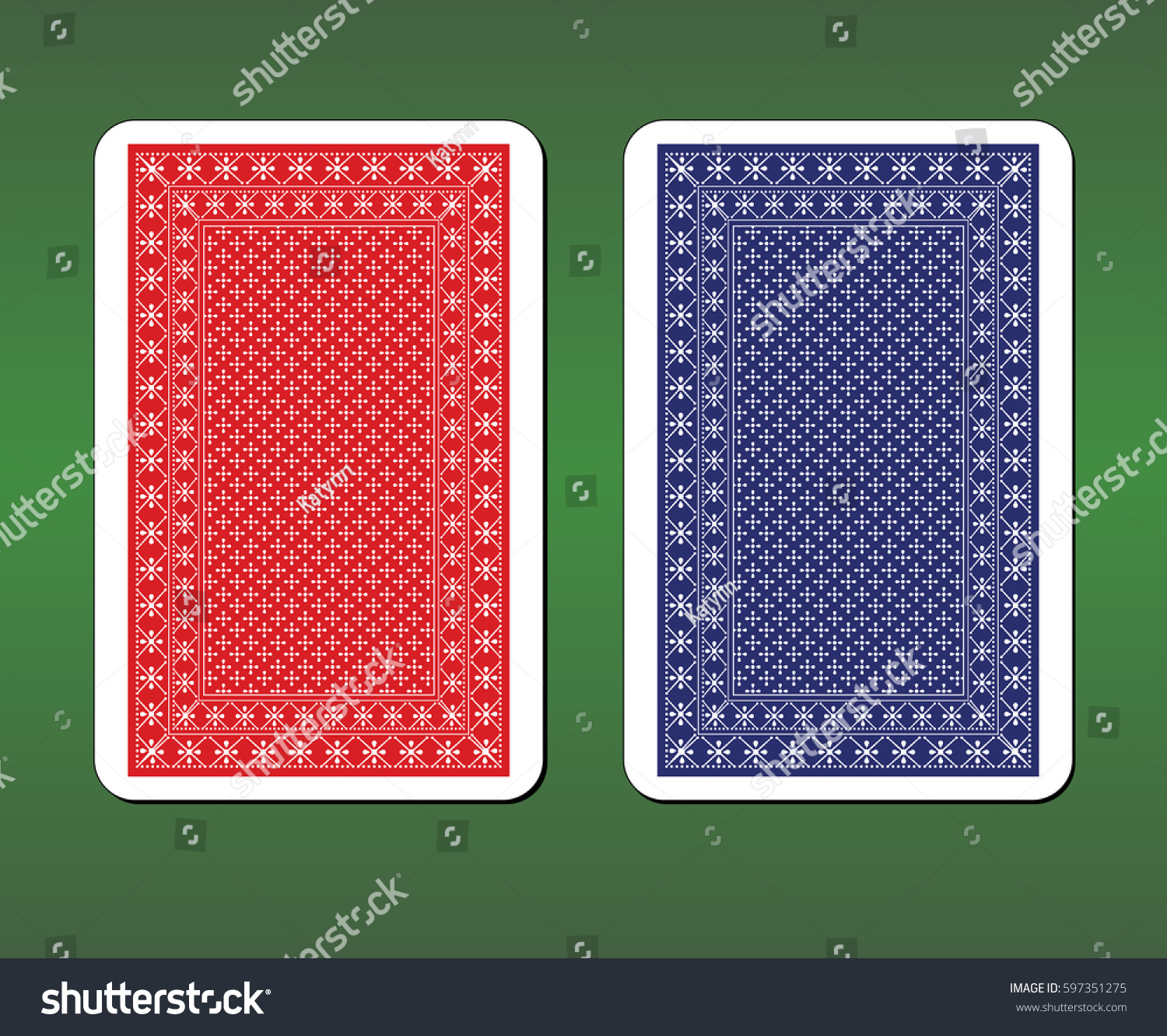 Playing Card Back Designs: เวกเตอร์สต็อก (ปลอดค่าลิขสิทธิ์) 597351275 ...