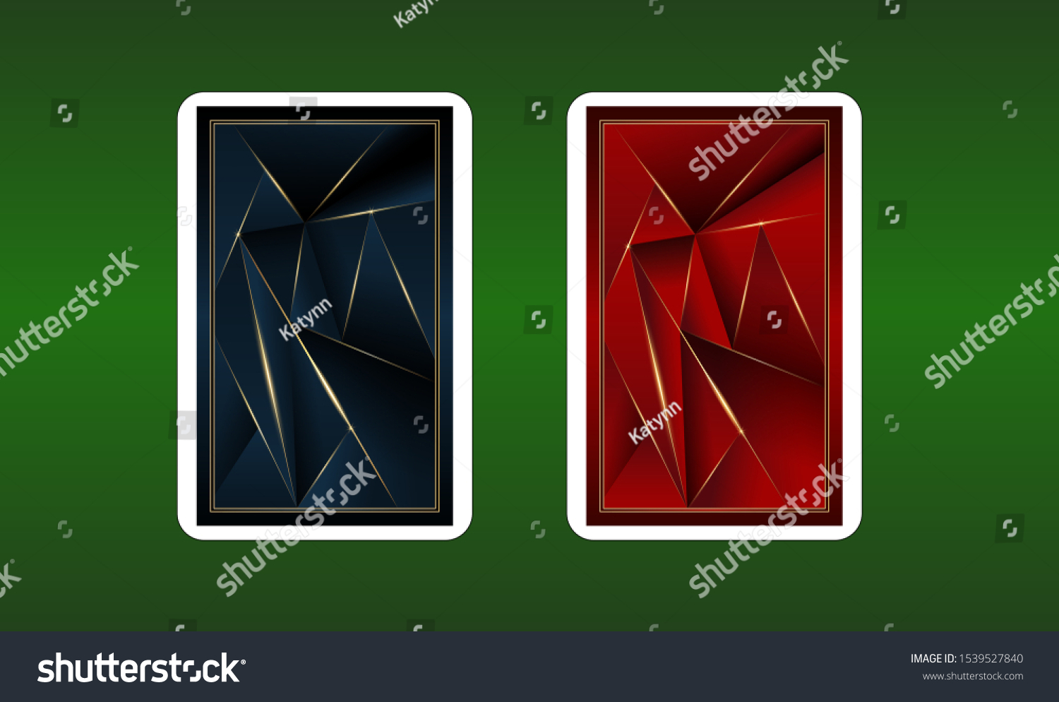 Playing Card Back Designs Vector Illustration 스톡 벡터(로열티 프리) 1539527840 ...