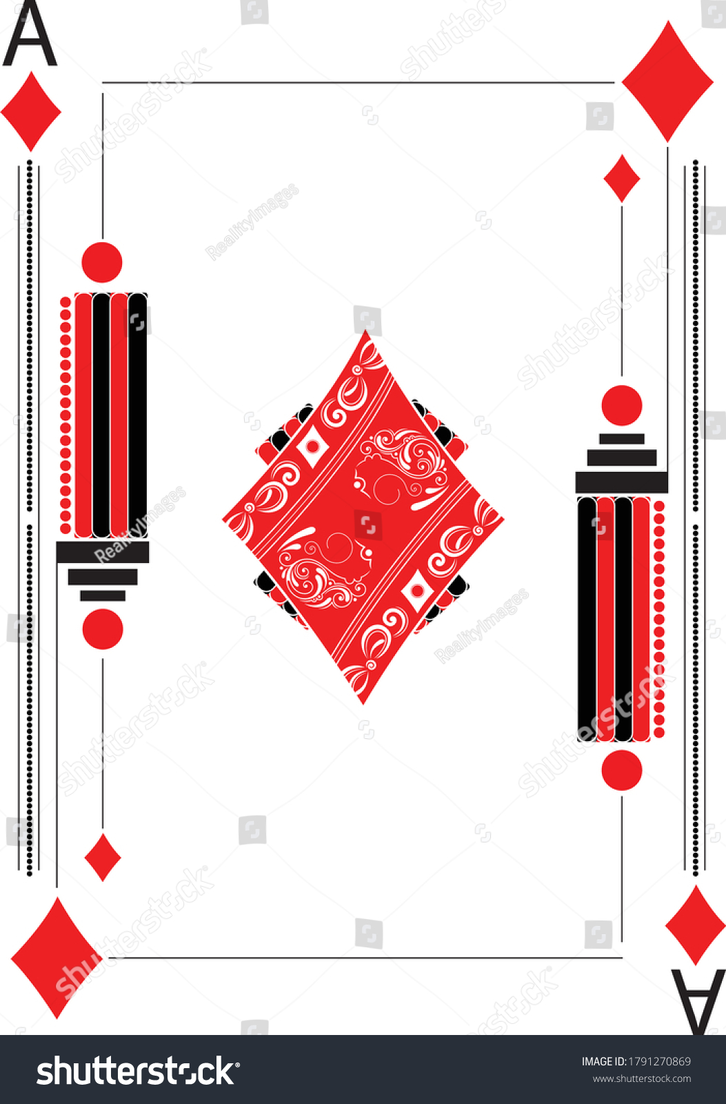 Playing Card Design Vector Ace Stock Vector (Royalty Free) 1791270869