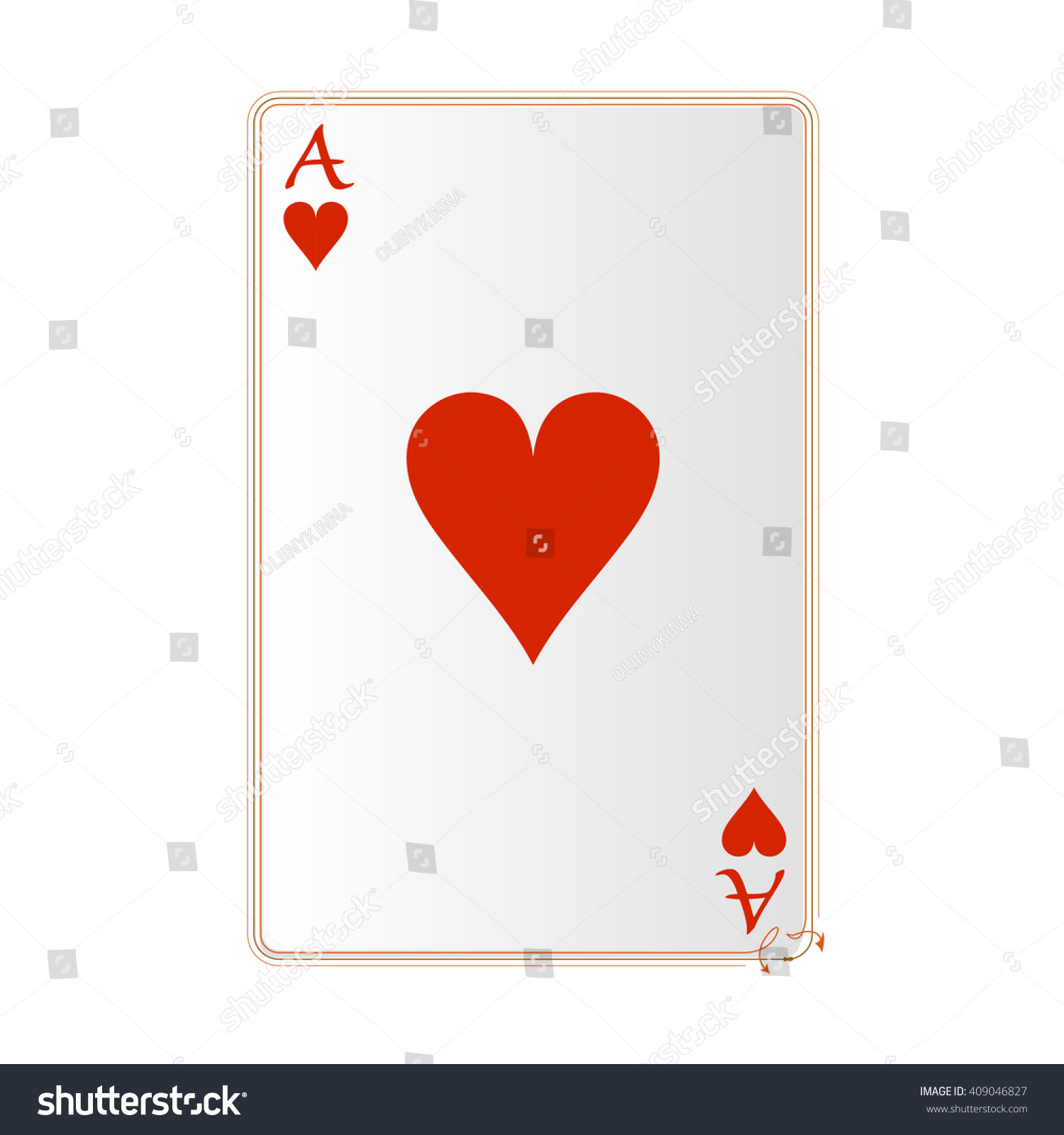 Playing Card Heart Ace Stock Vector (Royalty Free) 409046827