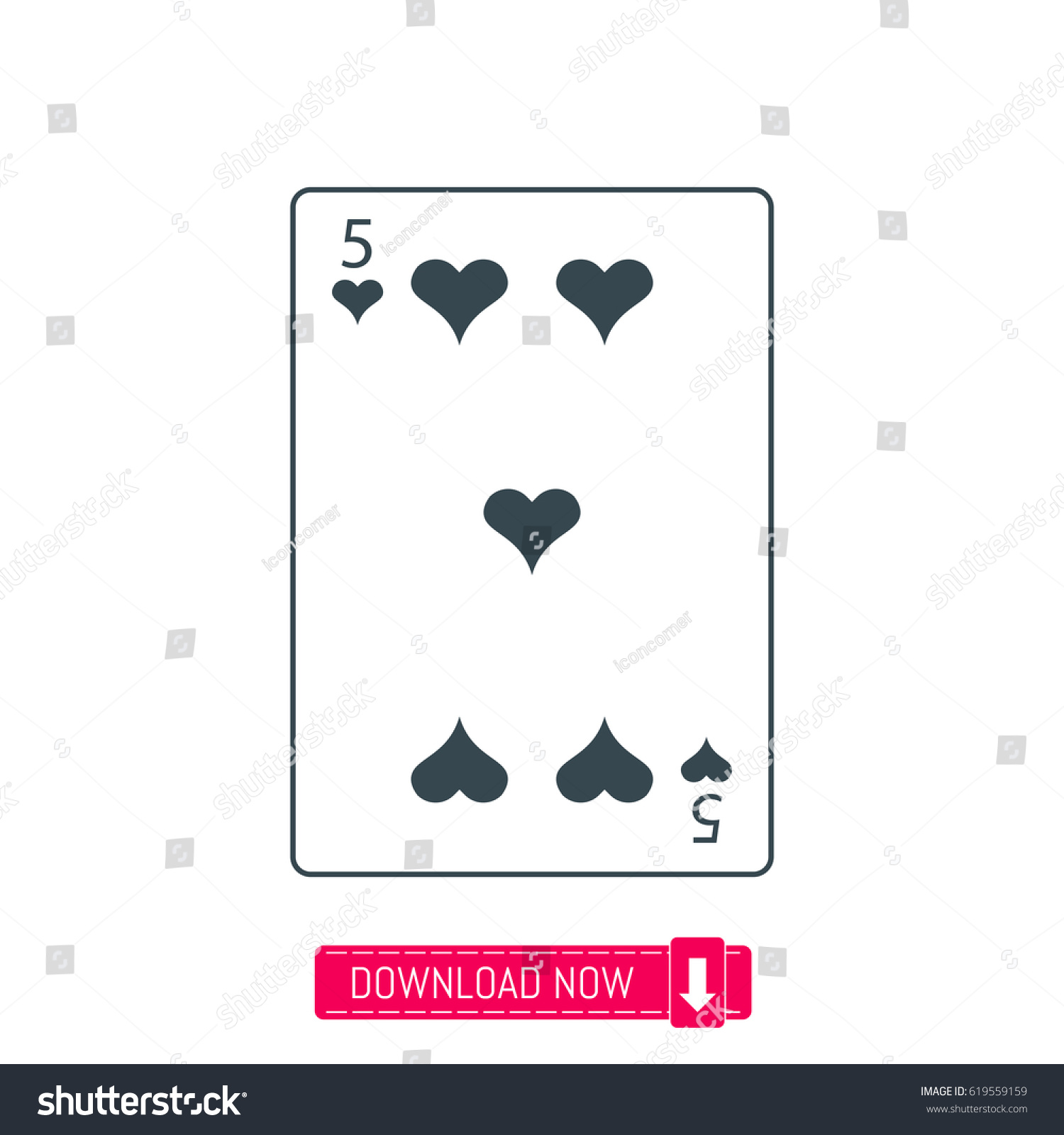 Playing Card Icon Vector Stock Vector (Royalty Free) 619559159 ...