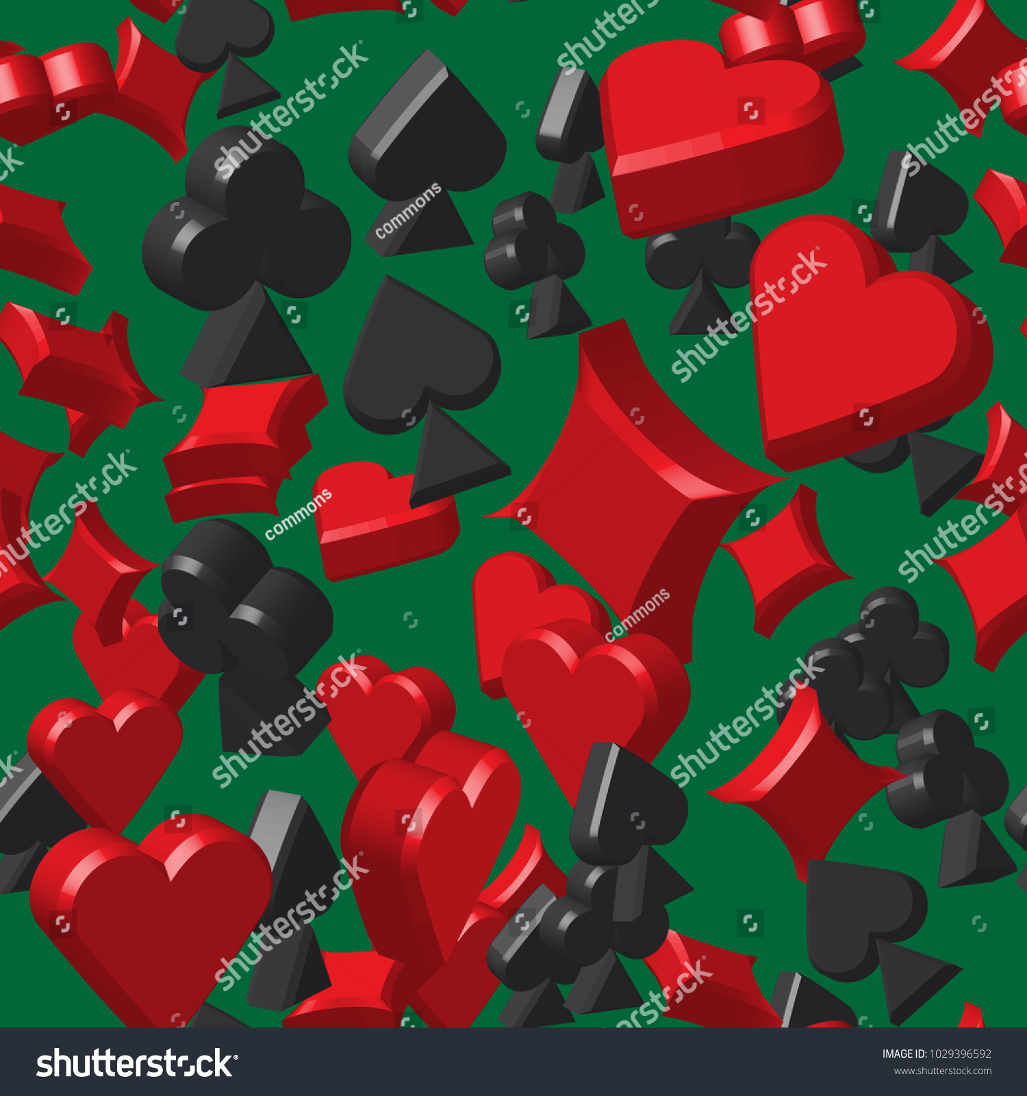 Playing Card Symbols Seamless Pattern Stock Vector (Royalty Free ...