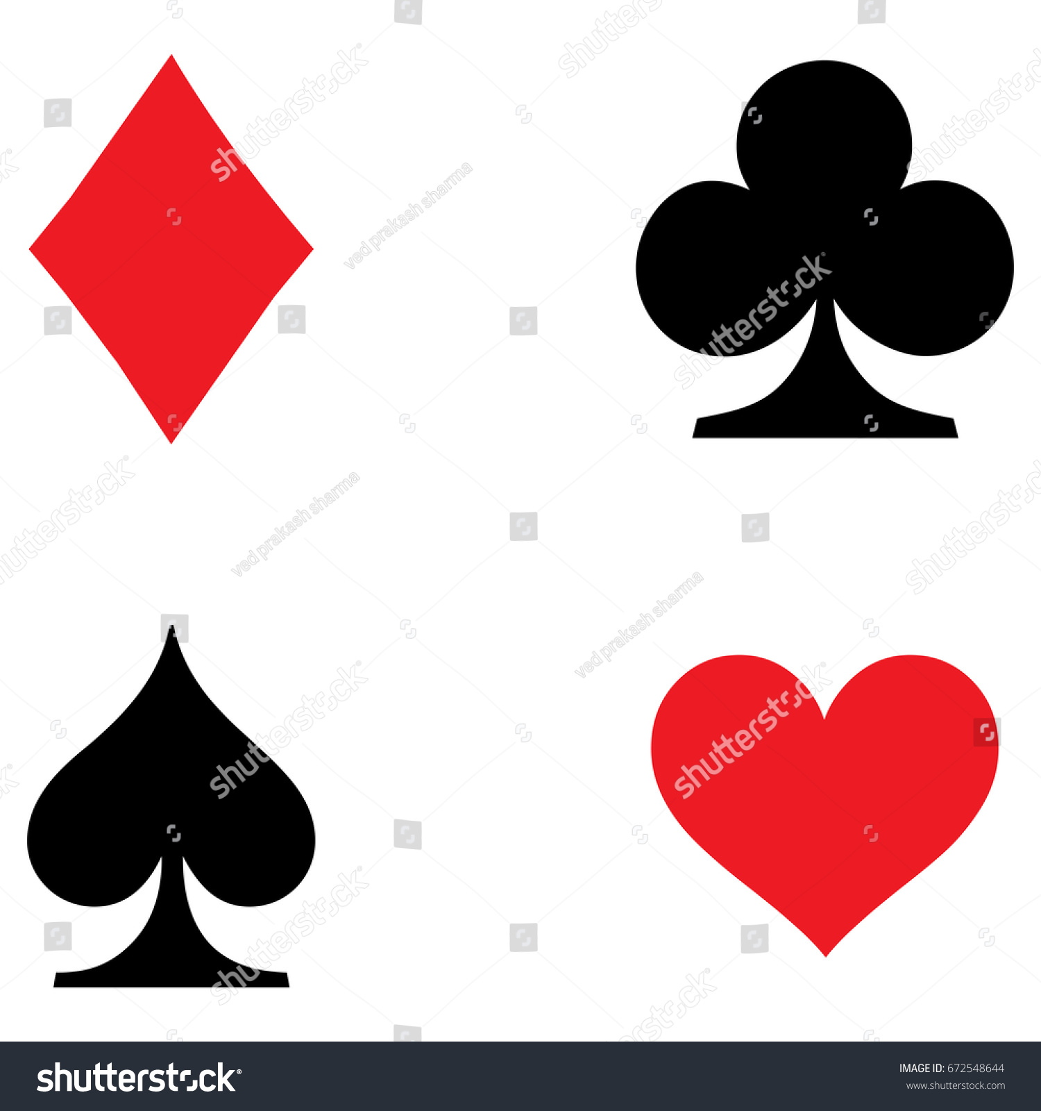 Playing Card Symbols Set Stock Vector (Royalty Free) 672548644