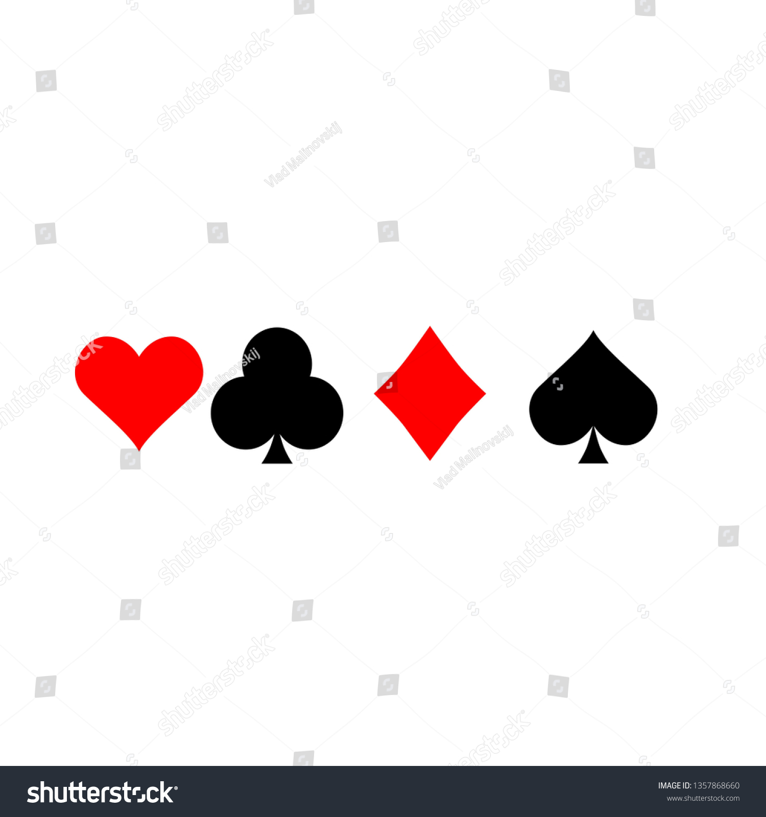 Playing Card Symbols Vector Stock Vector (Royalty Free) 1357868660 ...