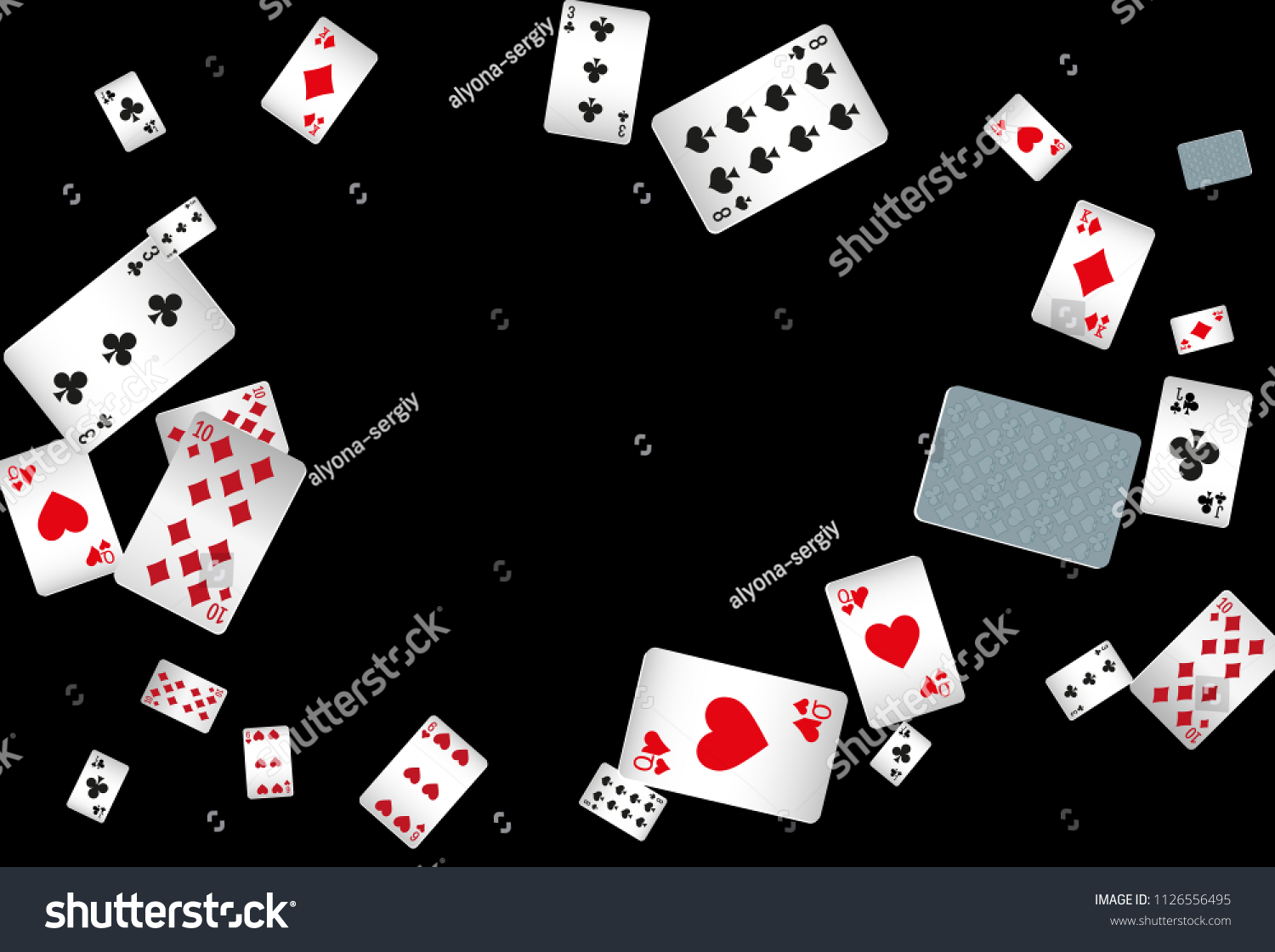 Playing Cards Border On Black Background Stock Vector (Royalty Free ...