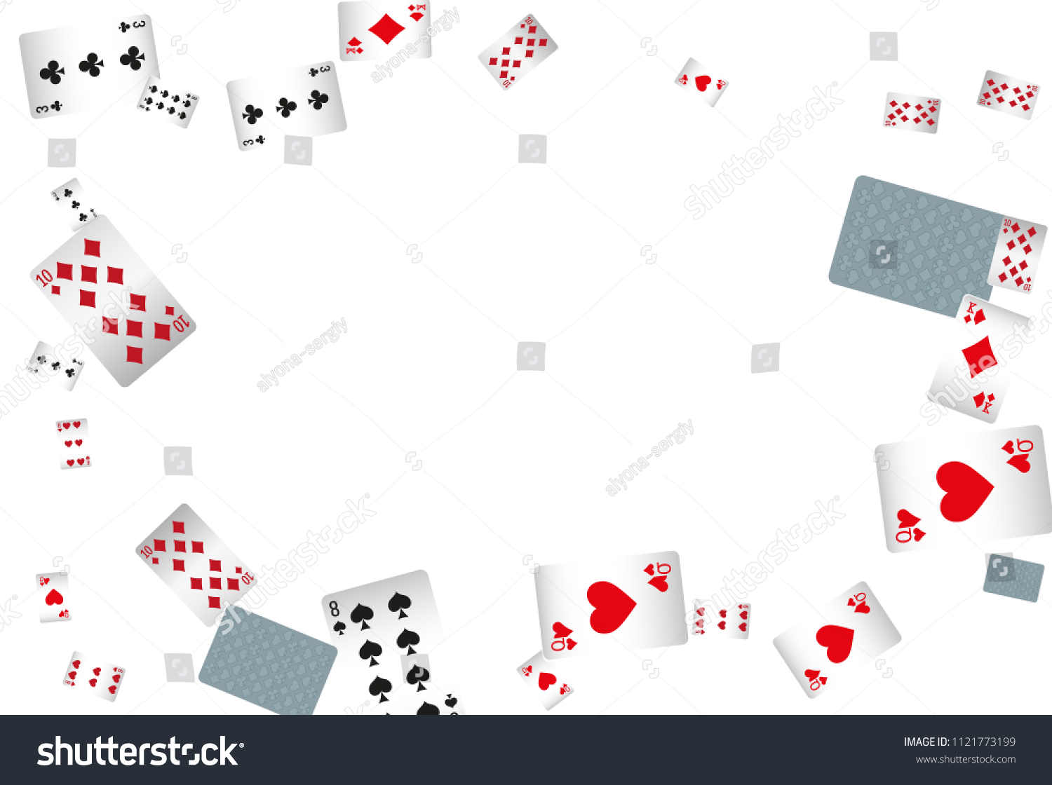 Playing Cards Border On White Background Stock Vector (Royalty Free ...