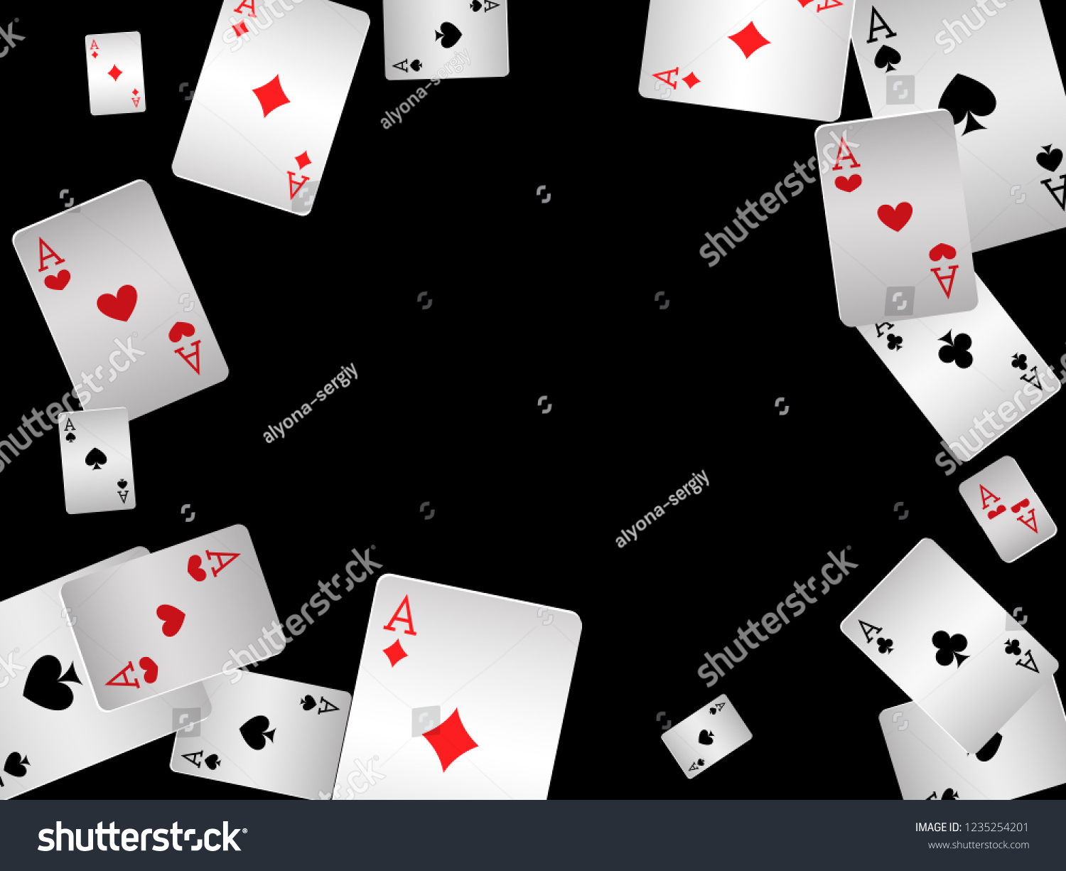 Vektor Stok Playing Cards Border On White Background (Tanpa Royalti ...