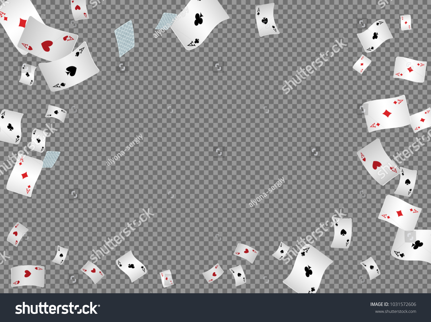 Playing Cards Falling On Transparent Background: เวกเตอร์สต็อก (ปลอดค่า ...