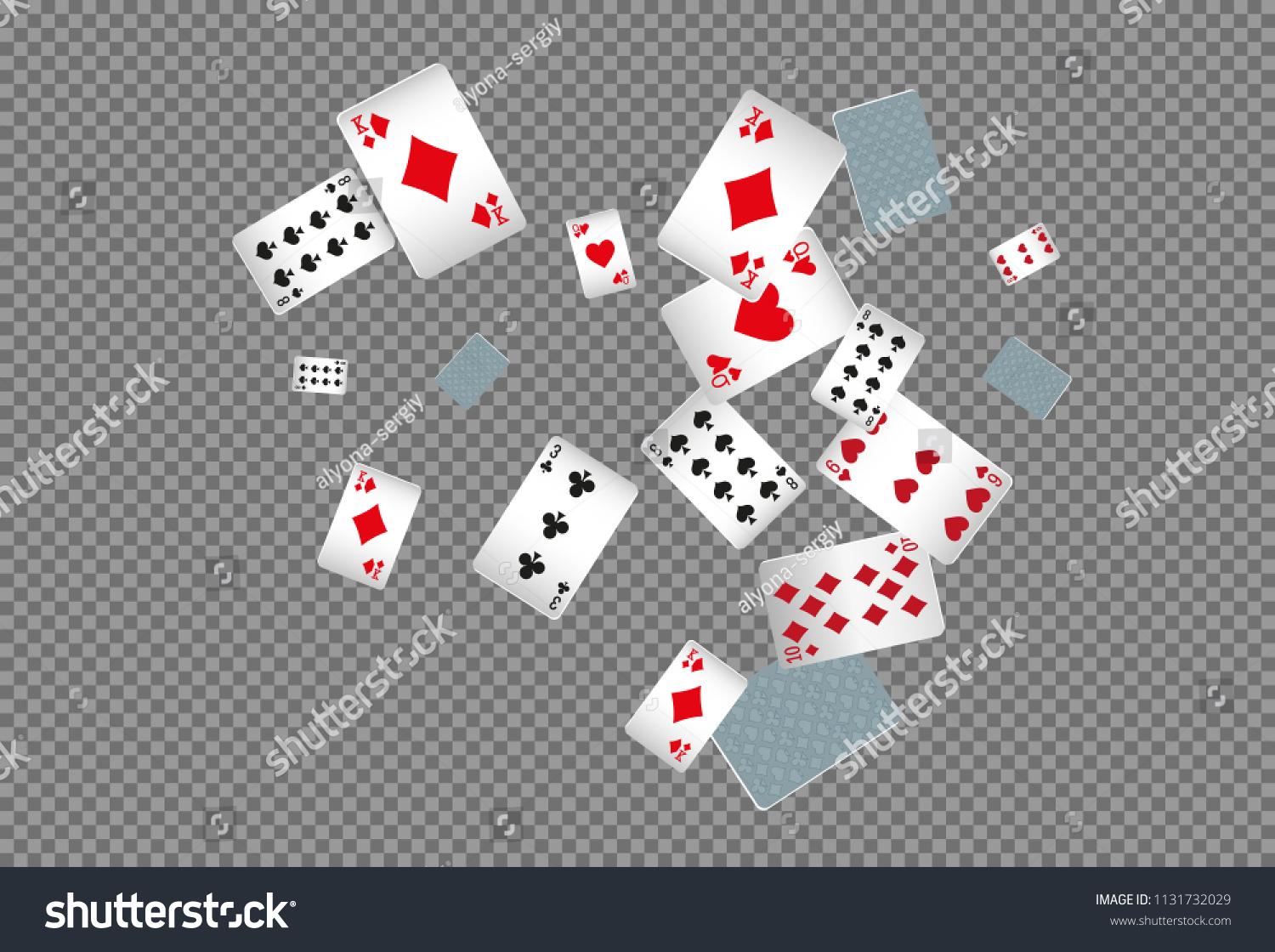 Playing Cards Falling On Transparent Background: vector de stock (libre ...