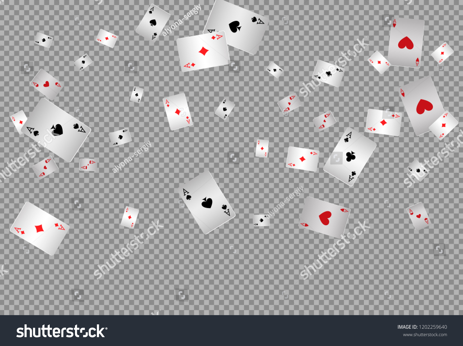 Playing Cards Falling On Transparent Background: Vector có sẵn (miễn ...