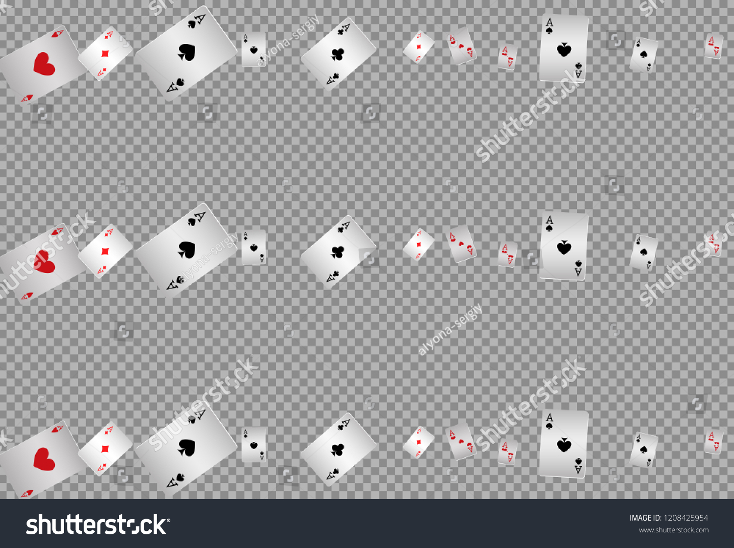 Playing Cards Falling On Transparent Background Stock Vector (Royalty ...