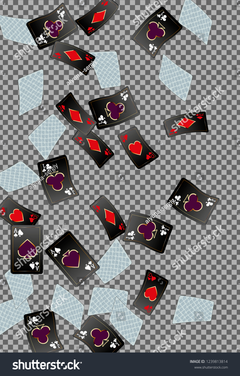 Playing Cards Falling On Transparent Background: Vector có sẵn (miễn ...