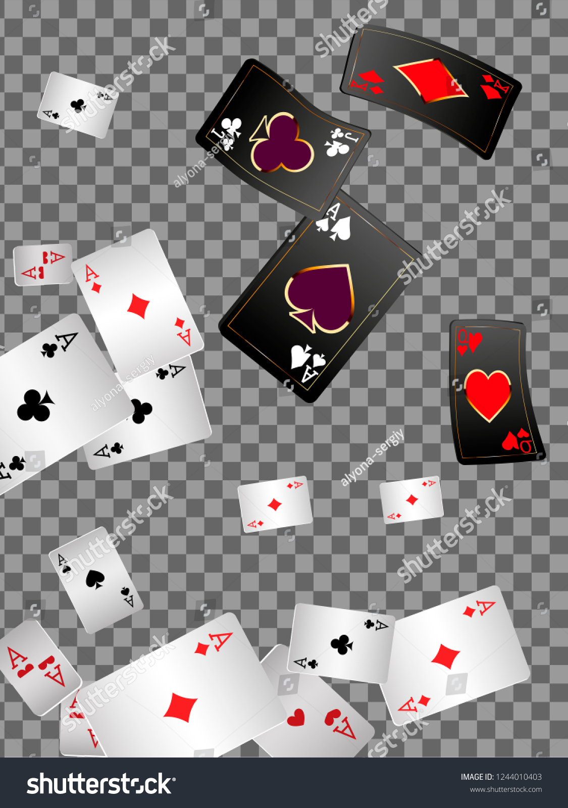 Playing Cards Falling On Transparent Background: Vector có sẵn (miễn ...