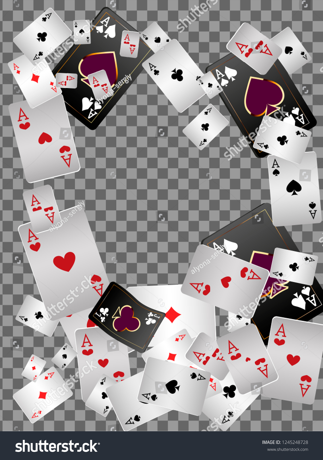Playing Cards Falling On Transparent Background: Vector có sẵn (miễn ...