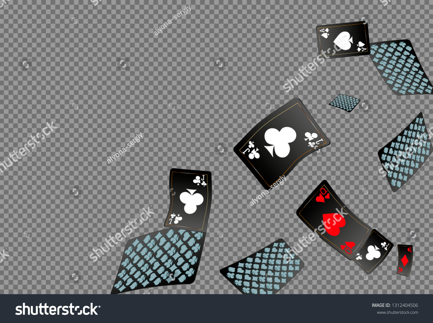 Playing Cards Falling On Transparent Background: Vector có sẵn (miễn ...