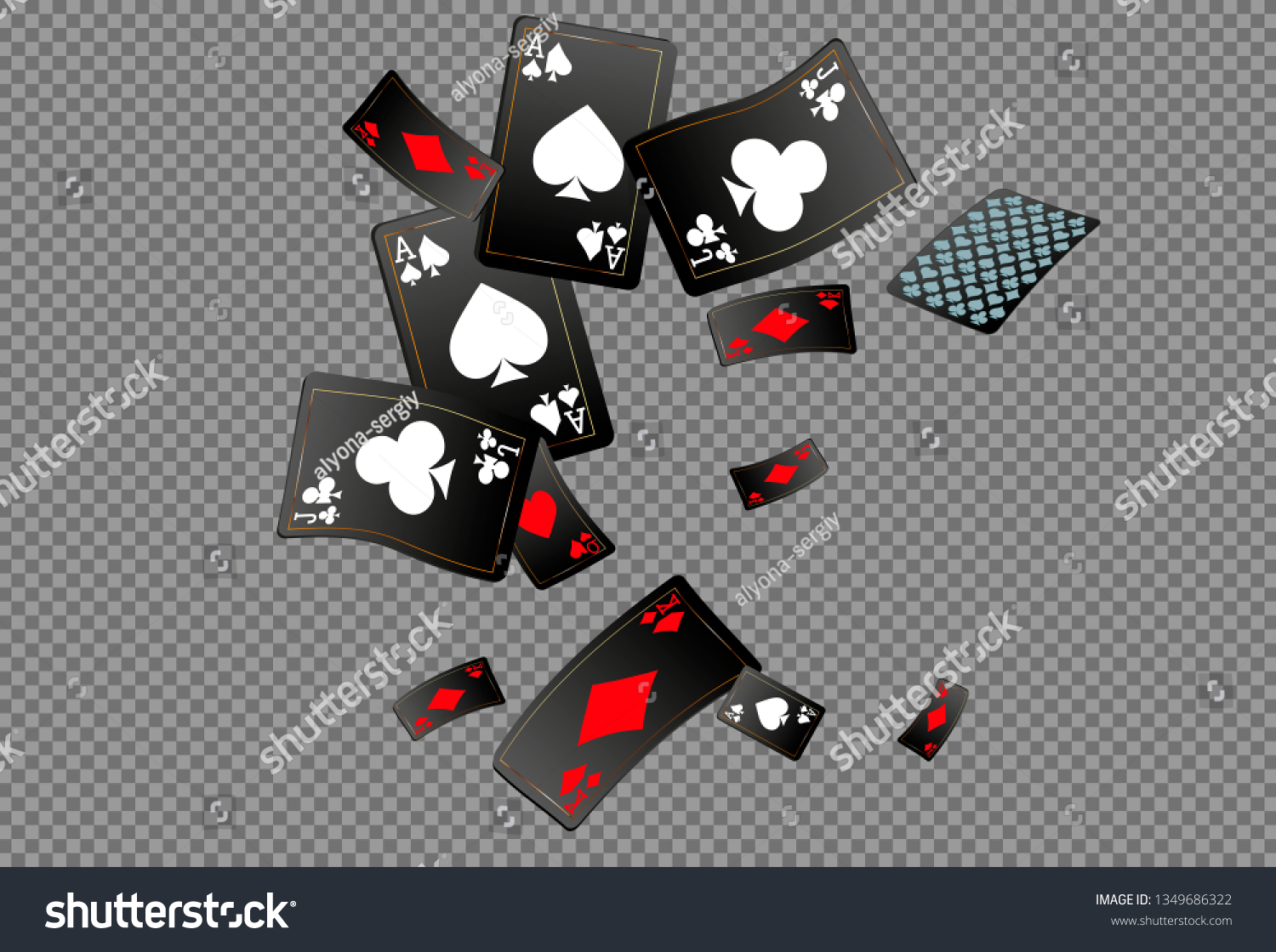 Playing Cards Falling On Transparent Background: เวกเตอร์สต็อก (ปลอดค่า ...