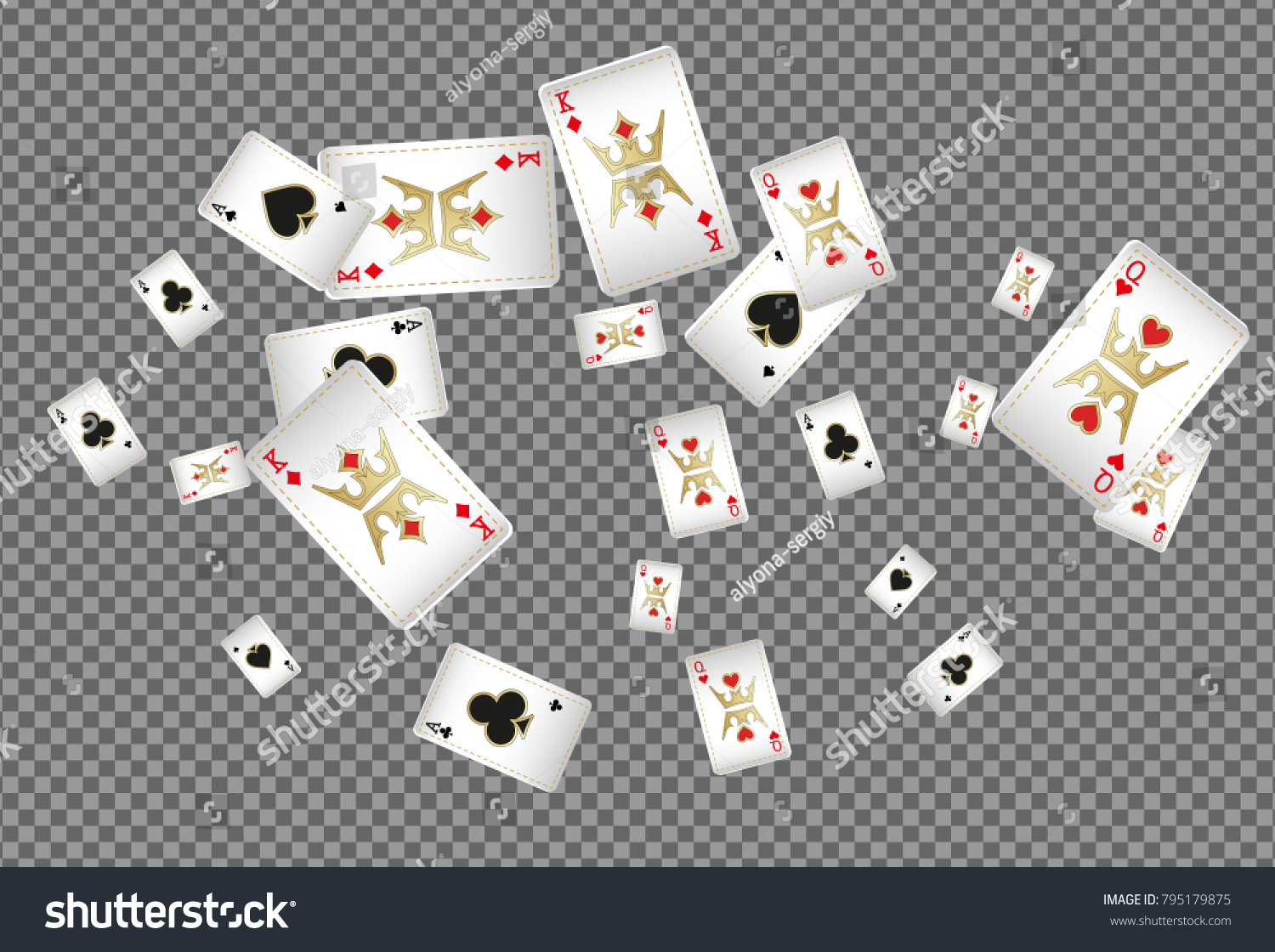 Playing Cards Falling On Transparent Background 库存矢量图（免版税）795179875 ...