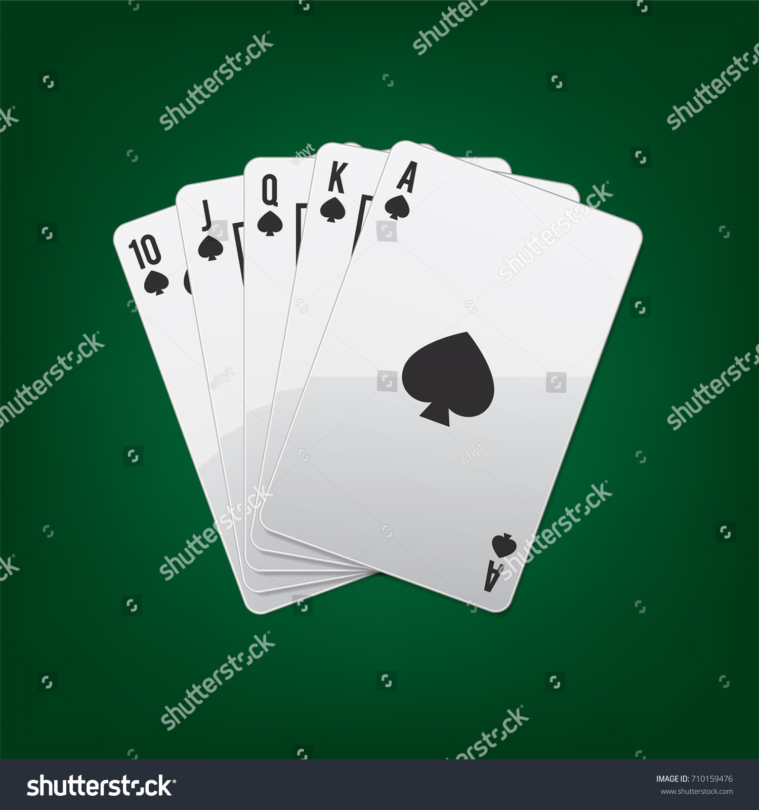 Playing Cards Royal Flush Vector Illustration Stock Vector (Royalty ...