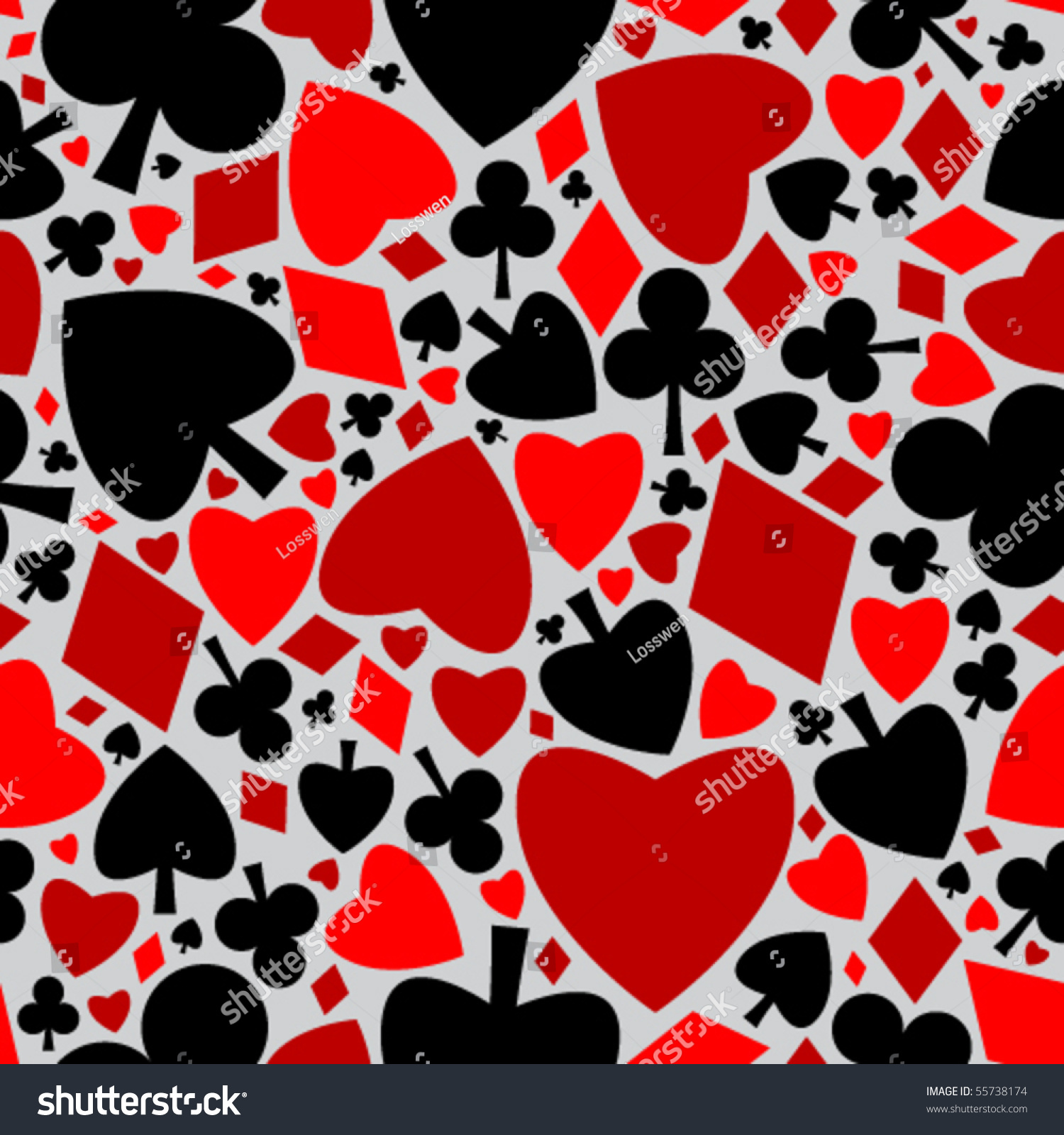 Playing Cards Symbols Seamless Pattern Stock Vector (Royalty Free ...