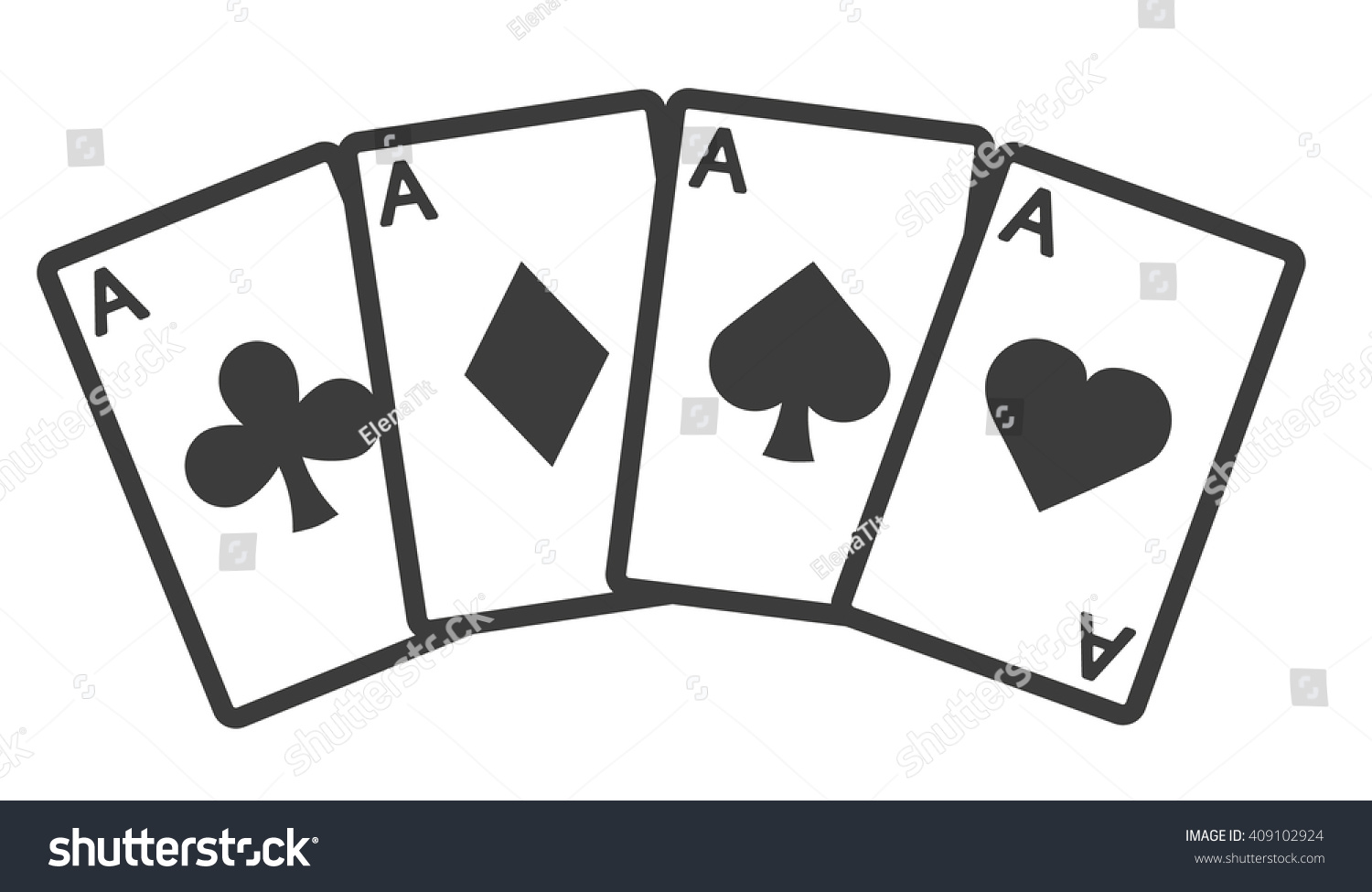 Playing Cards Vector Icon 4 Aces Stock Vector (Royalty Free) 409102924