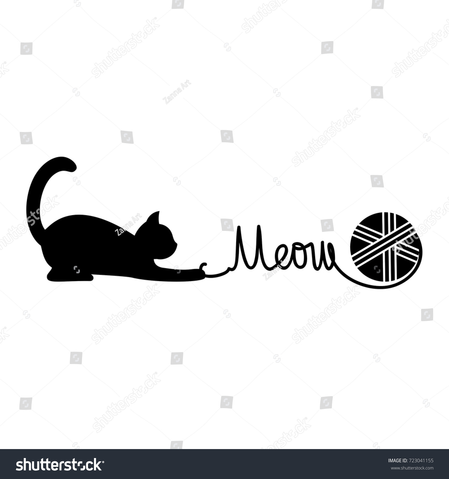 Playing Cat Vector Illustration: vector de stock (libre de regalías ...