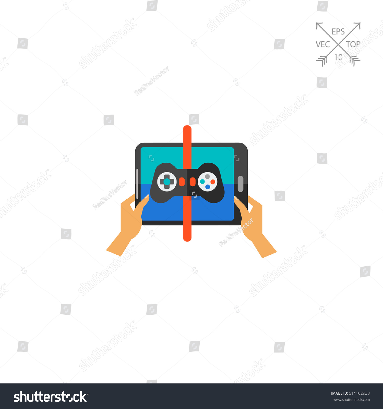 Playing Game On Touchpad Icon Stock Vector (Royalty Free) 614162933 ...