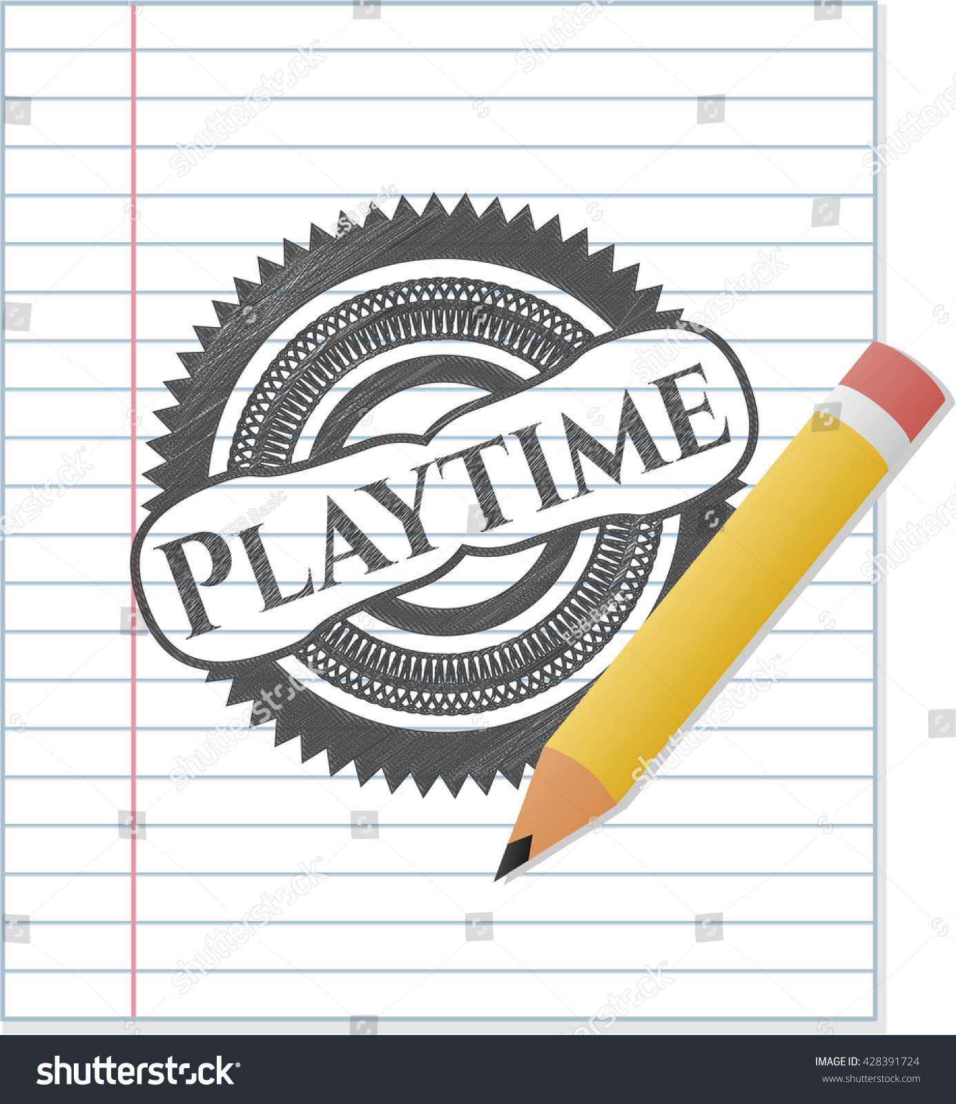 Playtime Draw Pencil Effect Stock Vector (Royalty Free) 428391724 ...