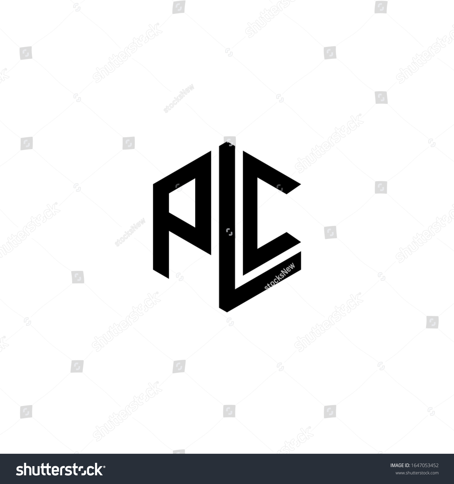 Plc Letter Logo Design Polygon Monogram Stock Vector (Royalty Free ...