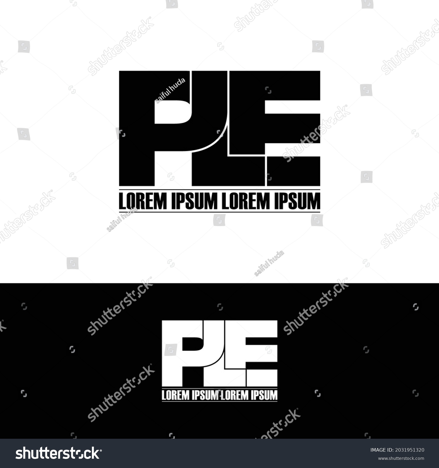 Ple Letter Monogram Logo Design Vector Stock Vector (Royalty Free ...