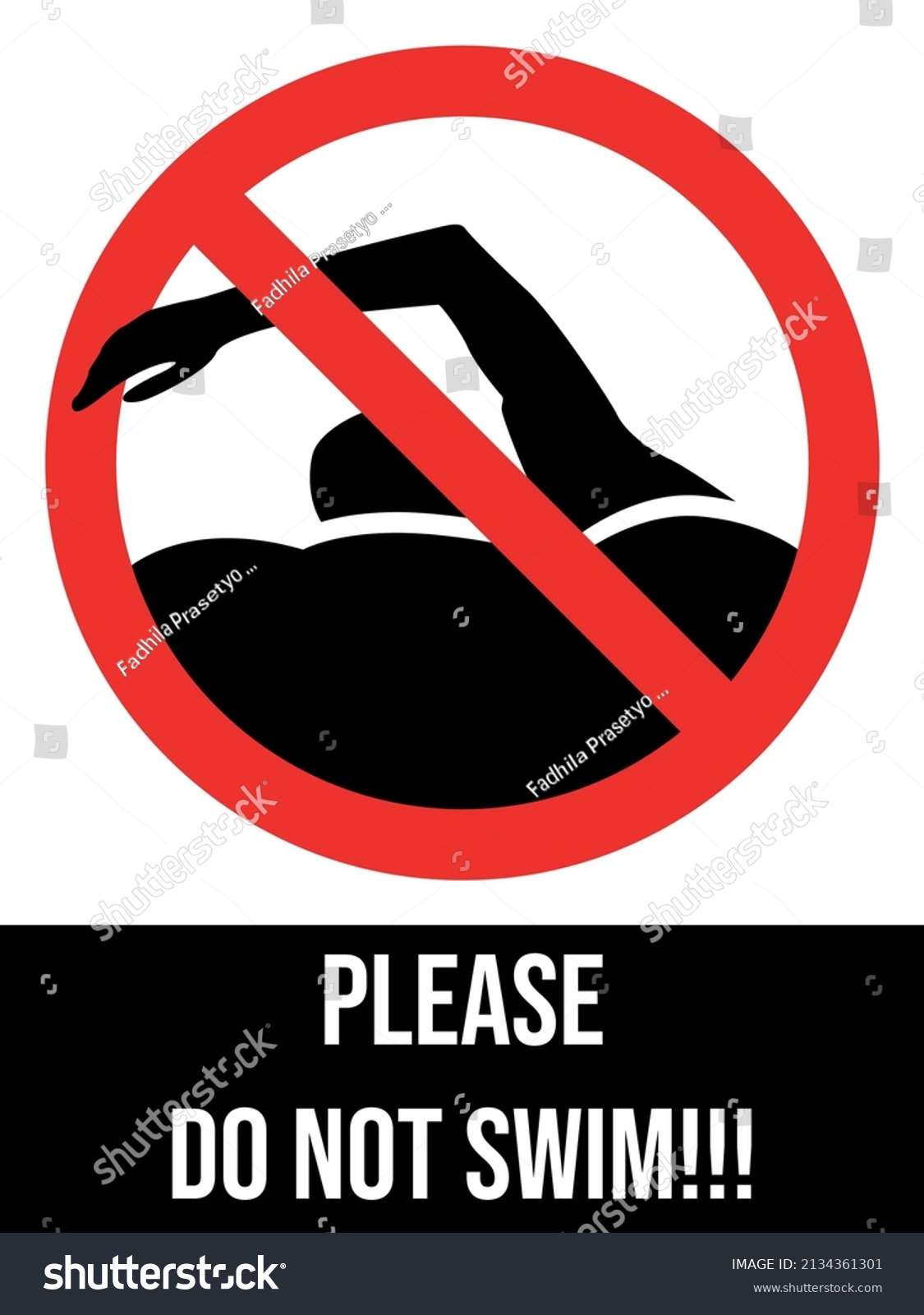Please Do Not Swim Sign Stock Vector (Royalty Free) 2134361301 ...