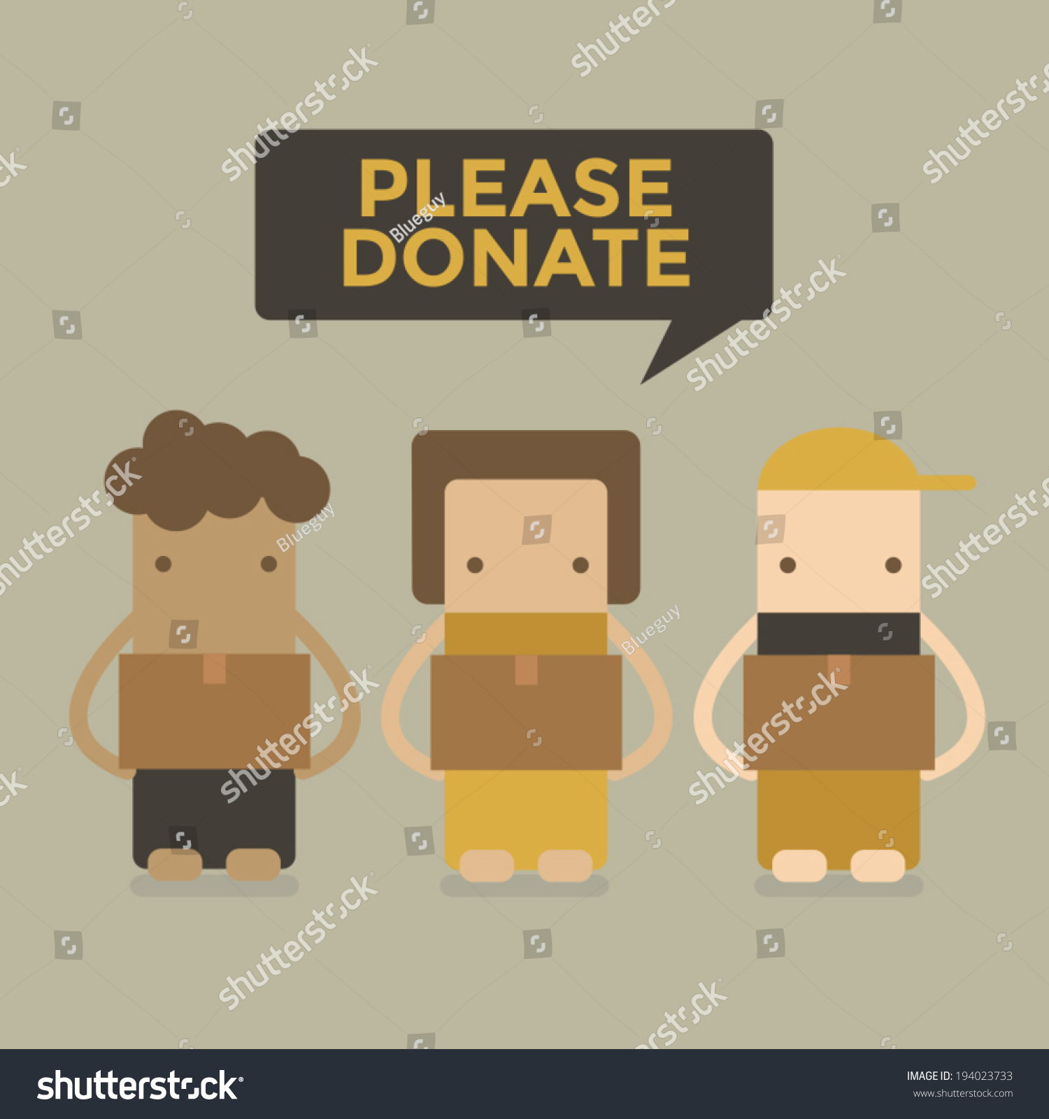 Please Donate Boygirl Vector Stock Vector (Royalty Free) 194023733
