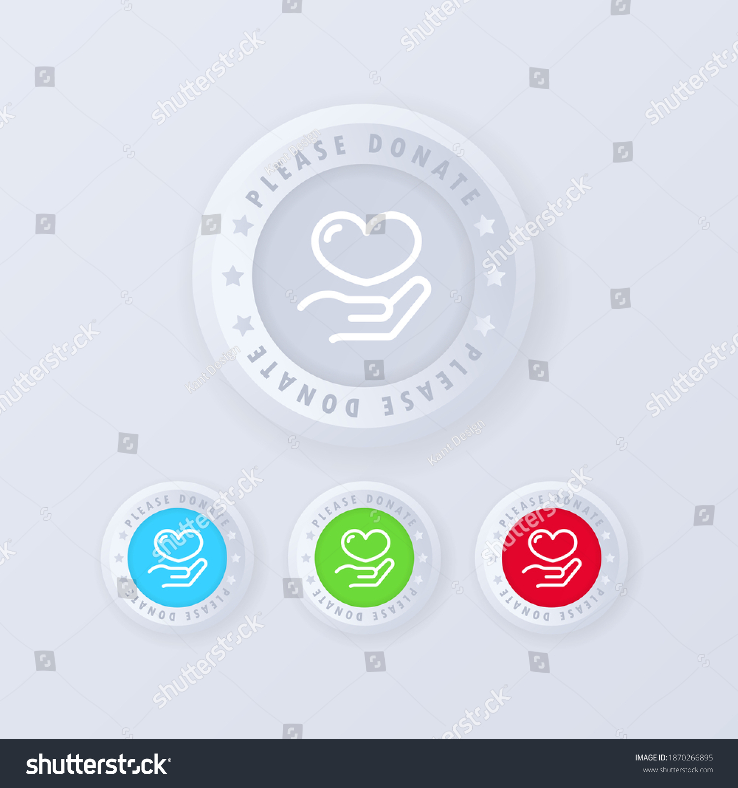 Please Donate Button 3d Style Please Stock Vector (Royalty Free) 1870266895